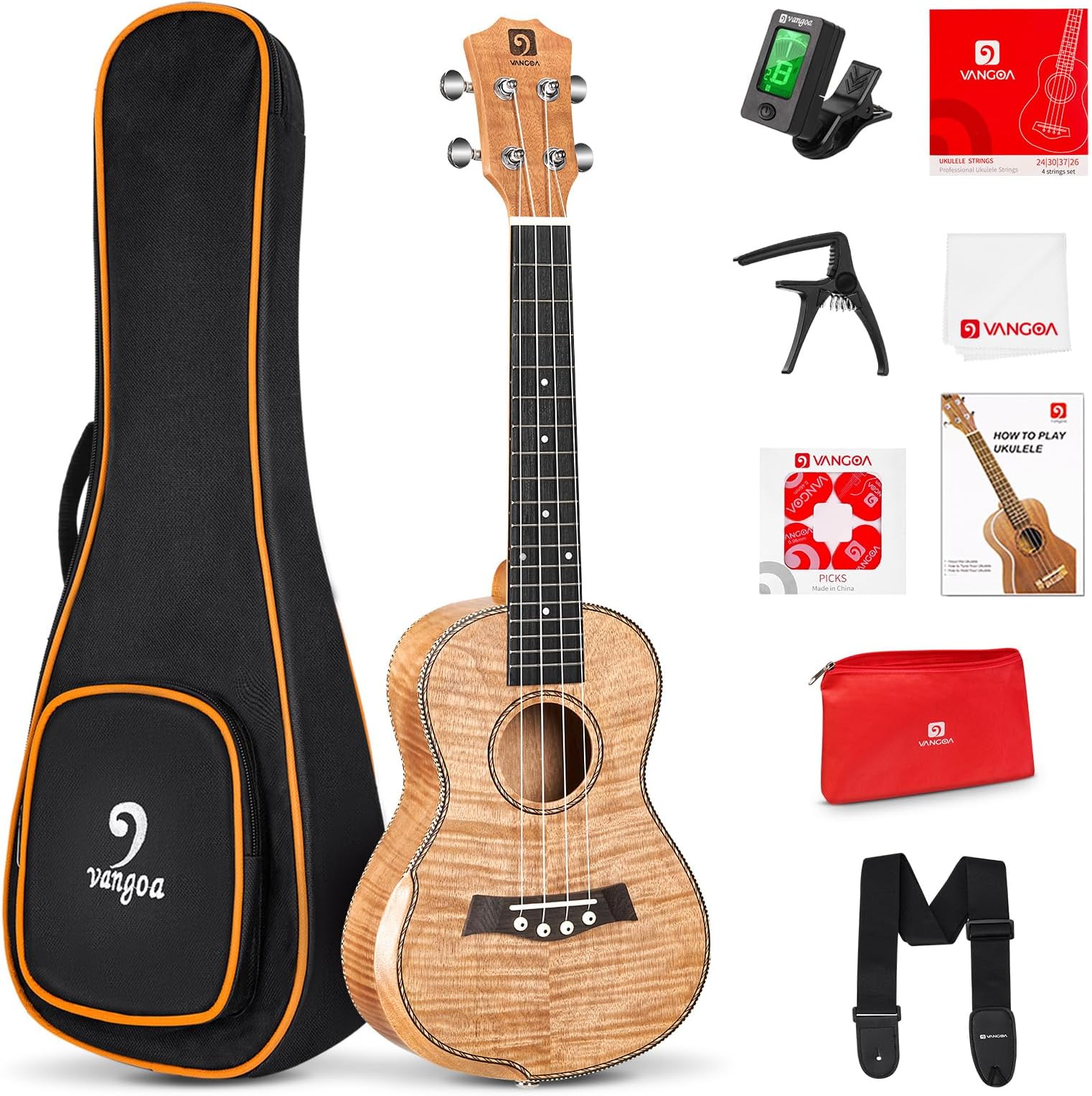 Amazon.com: Ukulele Concert Mahogany Bundle 23 inch Ukelele for ...