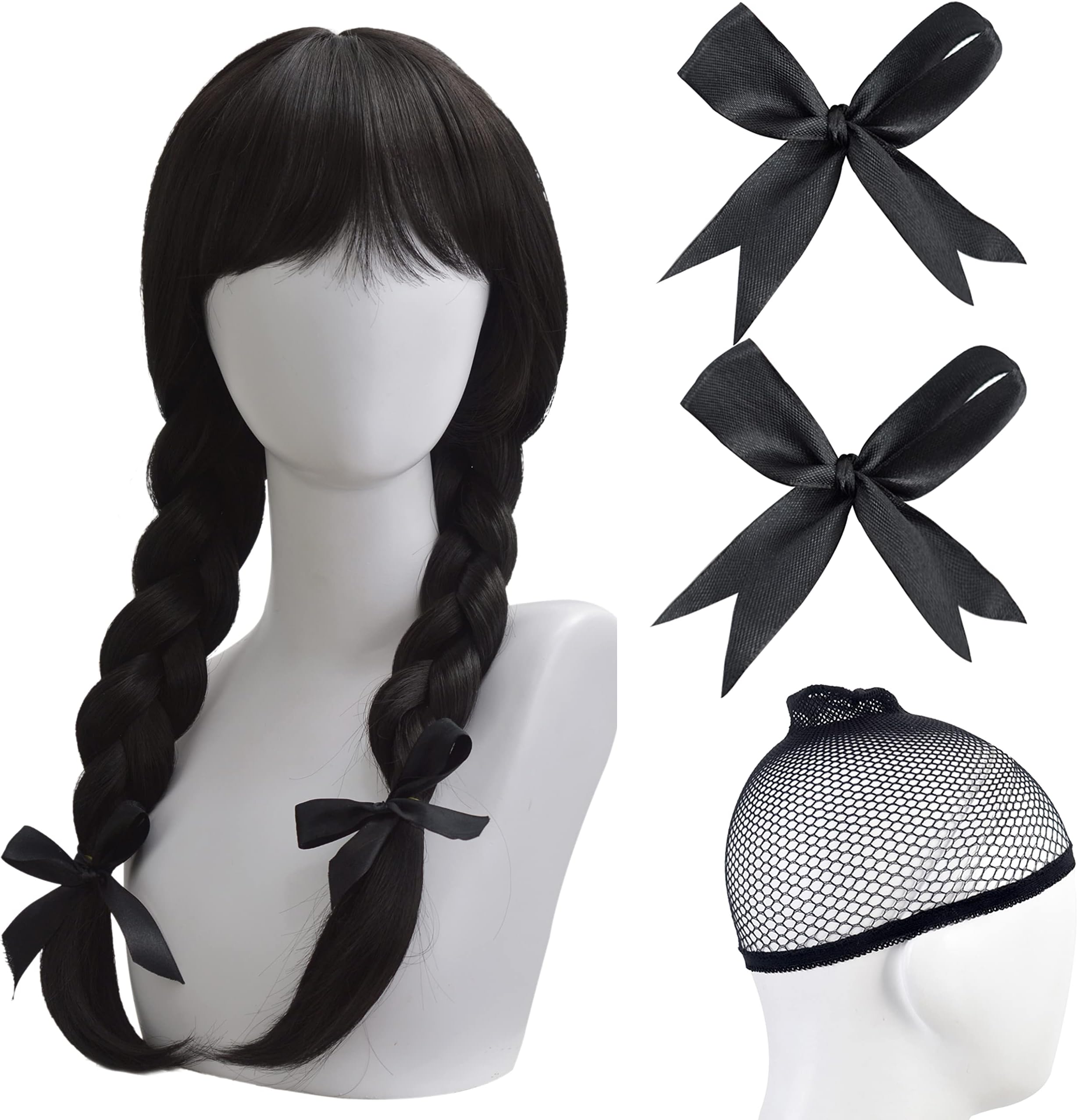 Amazon.com: LALASAM Wednesday Wigs,Costume Wig for Women,Black Long ...