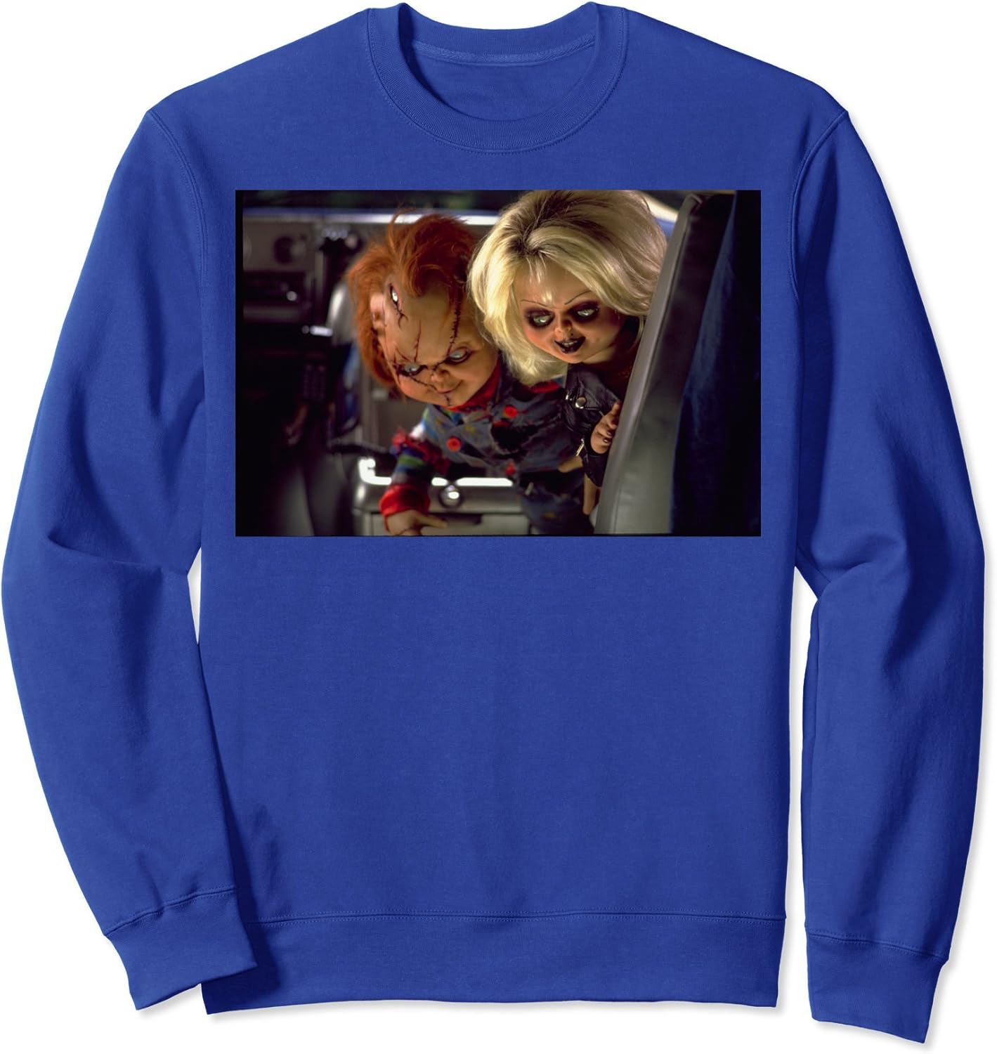 Amazon.com: Bride of Chucky Tiffany & Chucky Stare at Ground Sweatshirt ...