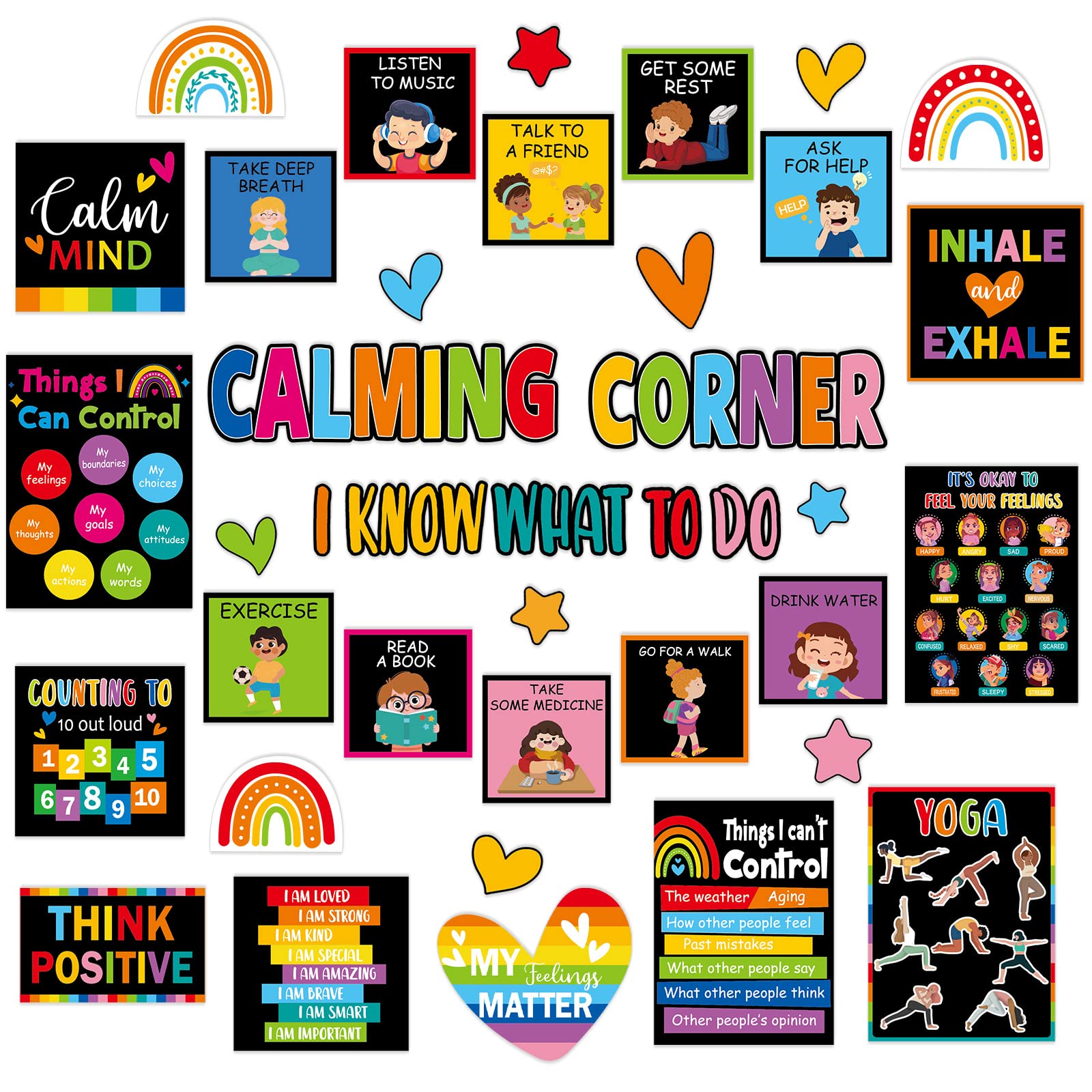 Snapklik.com : Chalkboard Calming Corner Classroom Bulletin Board Set ...