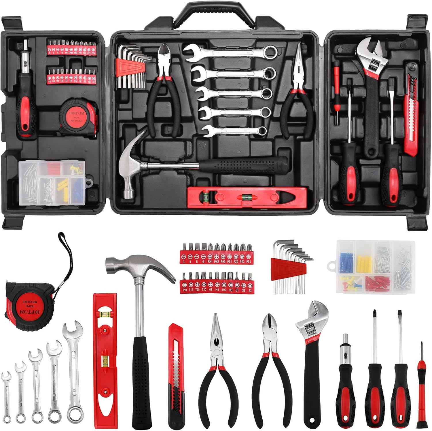 TLGREEN 147 Pieces Tool Set, Tool Kit for Home, Basic Tool Kit with ...