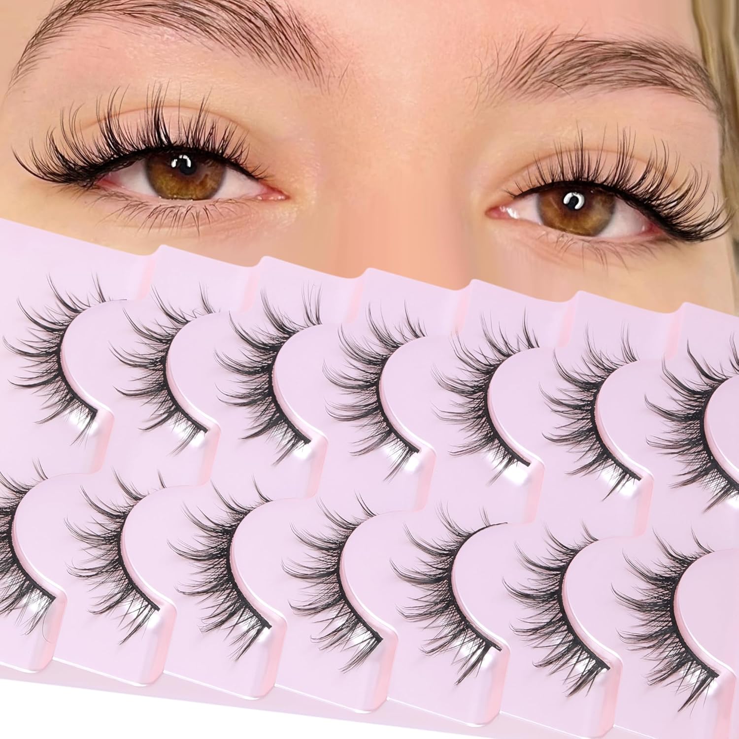 Amazon.com: Geeneiya Manga Lashes Wispy Anime Eyelashes Korean Makeup ...
