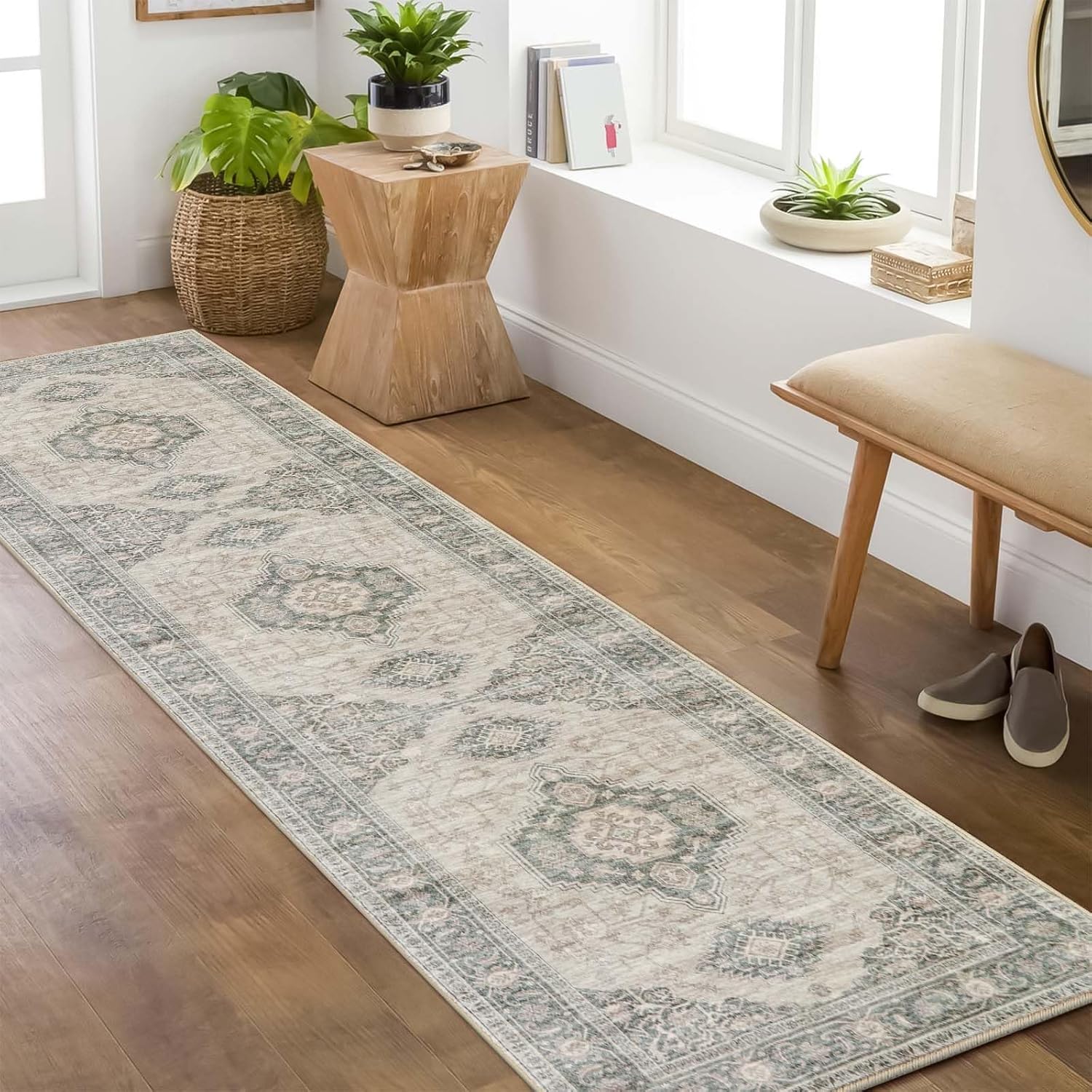 Amazon.com: Lahome Oriental Washable Rug Runner, 2x8 Ultra-Thin Hallway ...