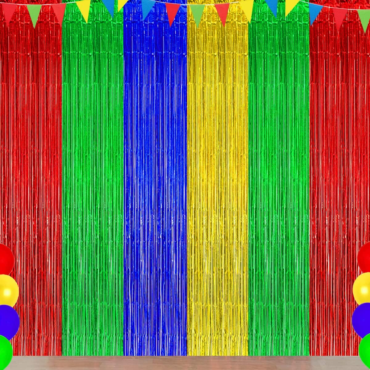 Amazon.com : Blue Red Green Yellow Party Decorations, Blue Red Green ...