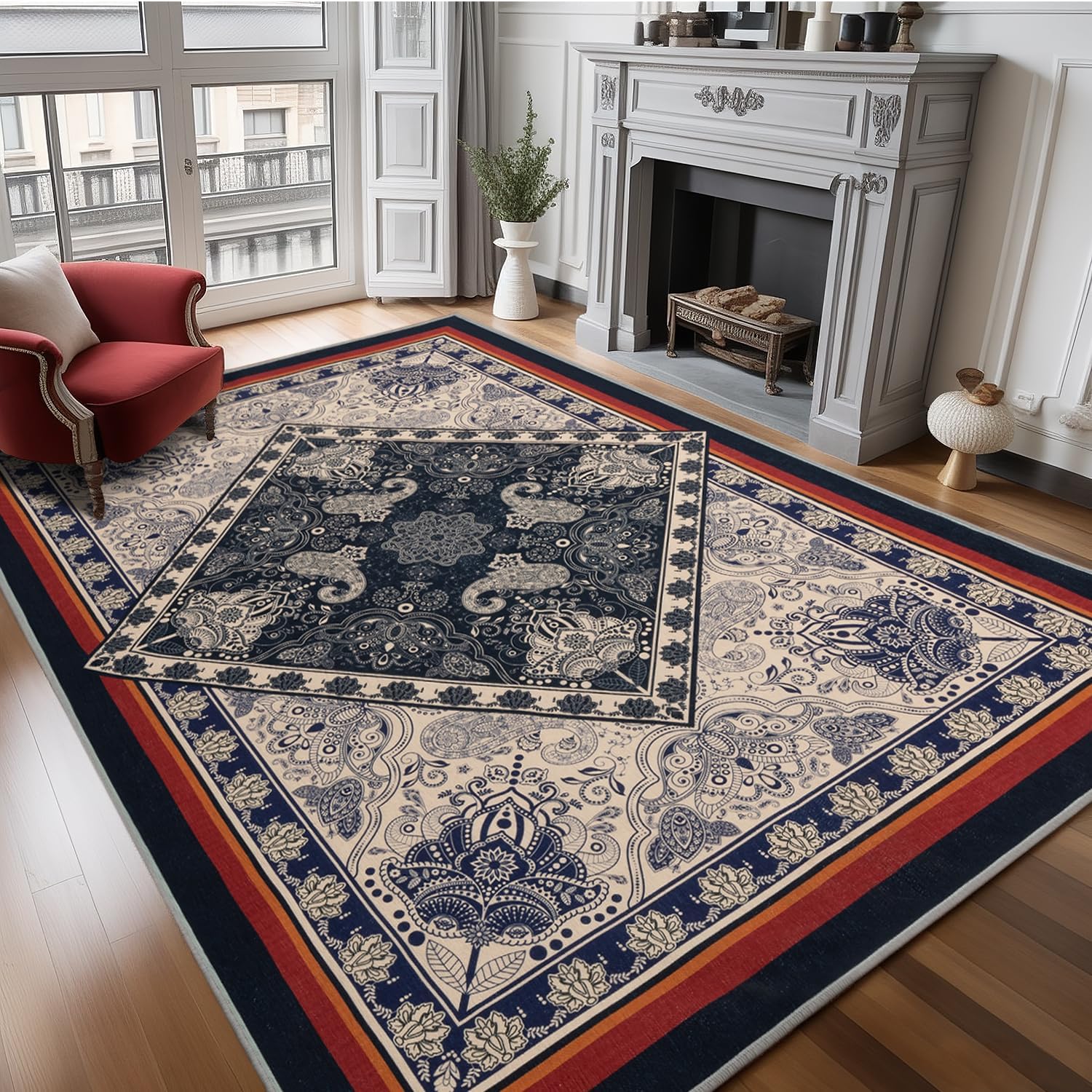 Amazon.com: YIHOUSE Boho Area Rugs 9×12 Feet Washable Rug Nonslip ...
