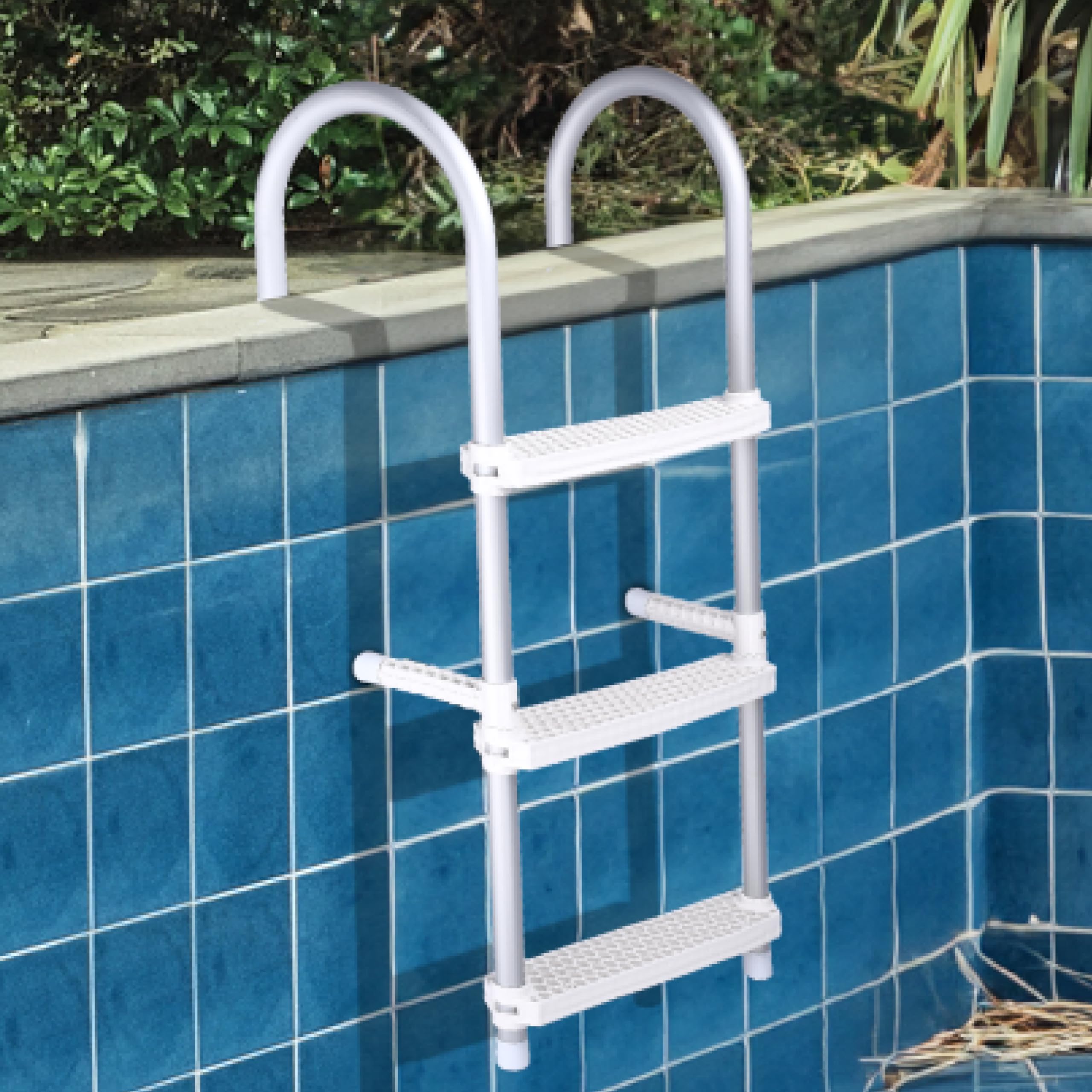 Amazon.com: Edou Direct Swimming Pool Ladder - Aluminum 3-Step Pool ...