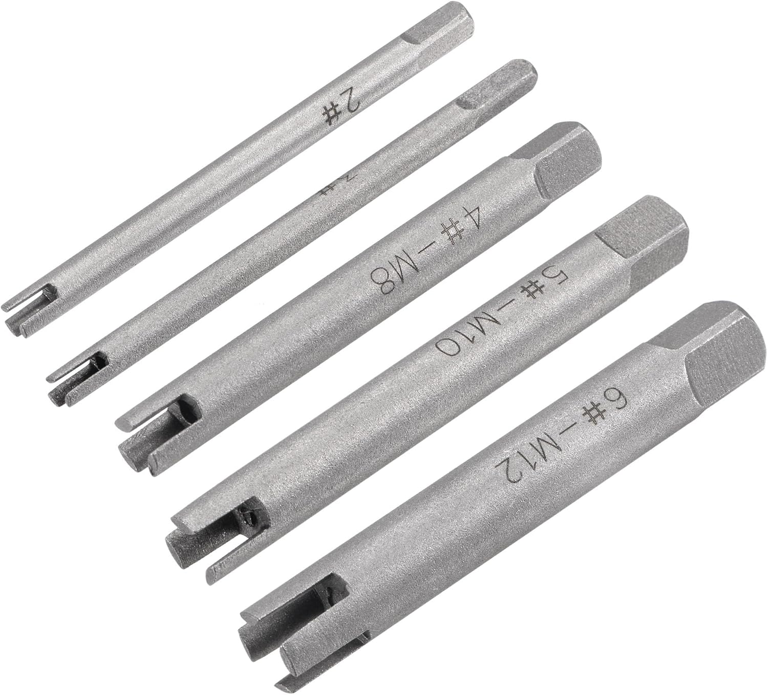uxcell Tap Extractors Set M5-M12 / 8-10#-1/2" (Metric/Inch), 3/4 Flutes ...