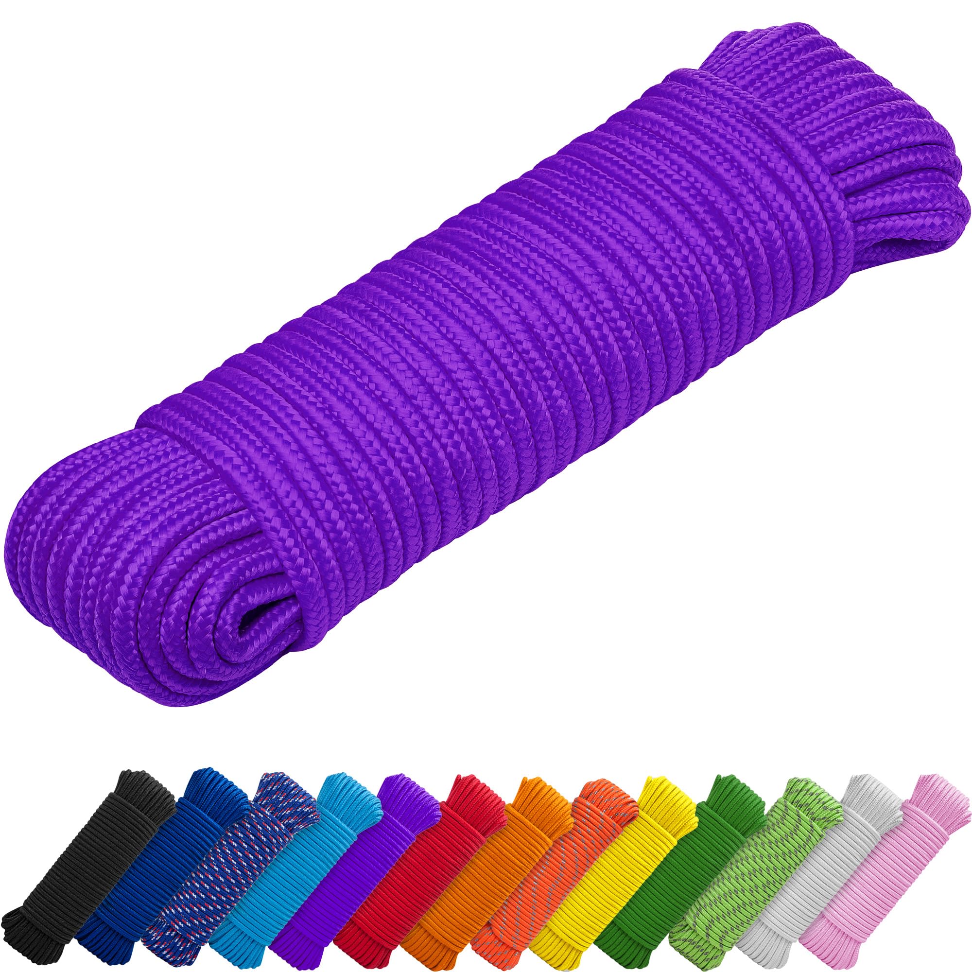 Amazon.com: TECEUM Rope – 90 Feet x 3/8 Inch (10mm) – Purple – Strong ...