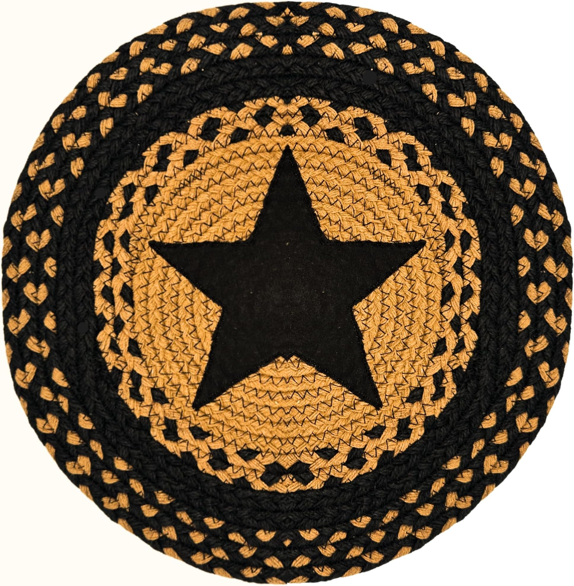 Amazon.com: Star Braided Round Table Placemat – Farmhouse Rustic Decor ...
