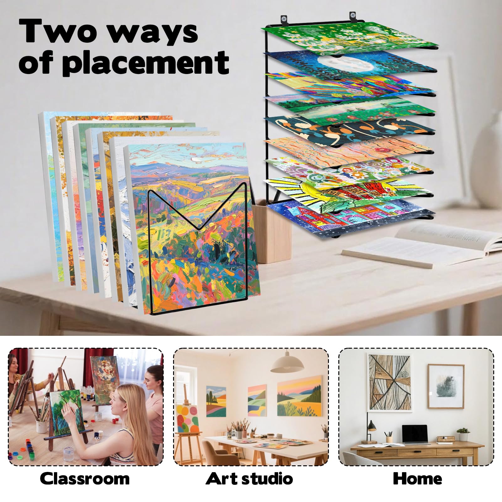 Snapklik.com : 2 Pack Art Drying Rack For Classroom 9-Shelf Paint ...