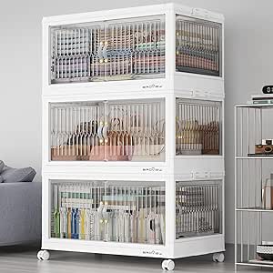 Amazon.com: BROVIEW 360QT Large Stackable Storage Bins with Lids ...