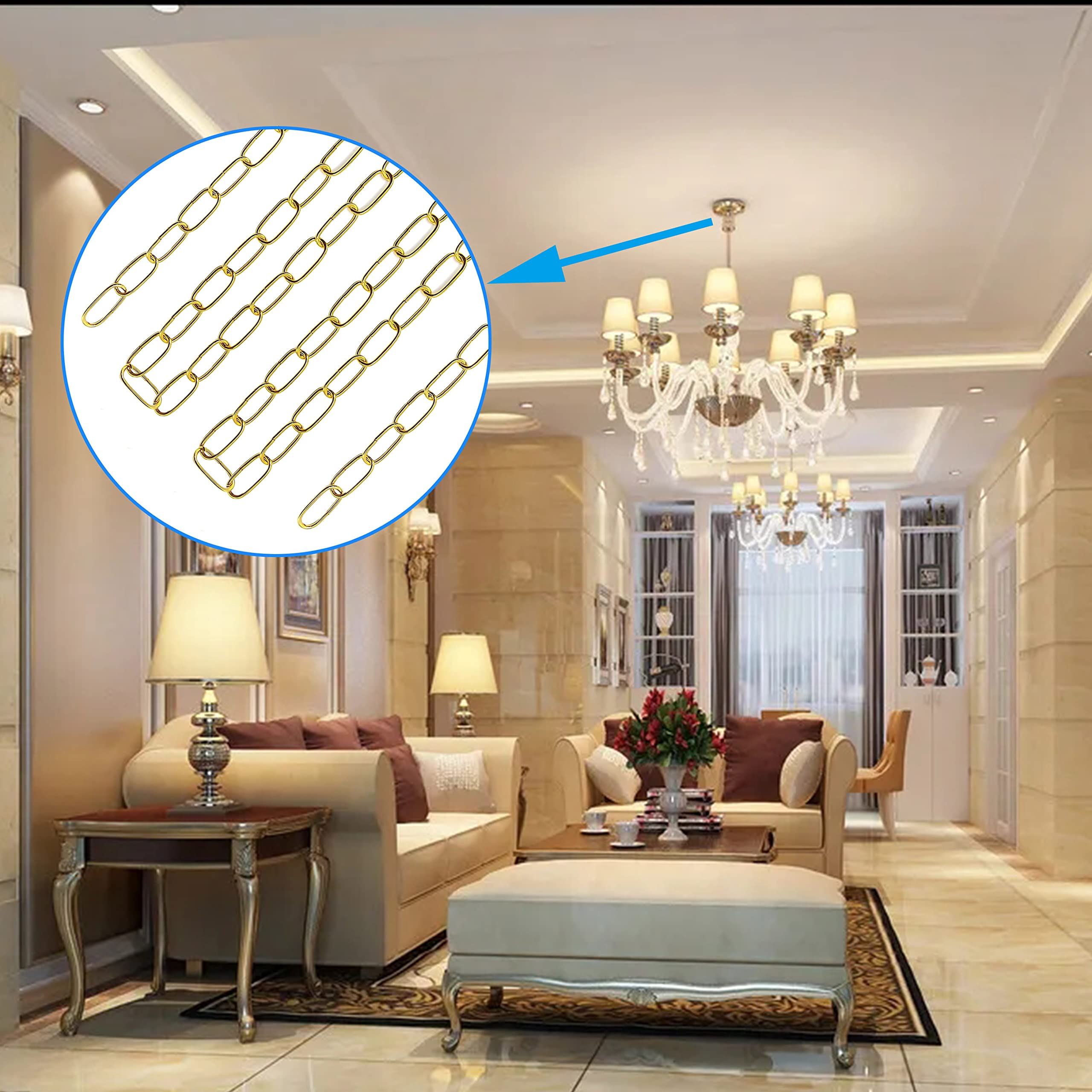 Replacement Chain For Chandelier Pendant Fixed Chain Lighting Hanging