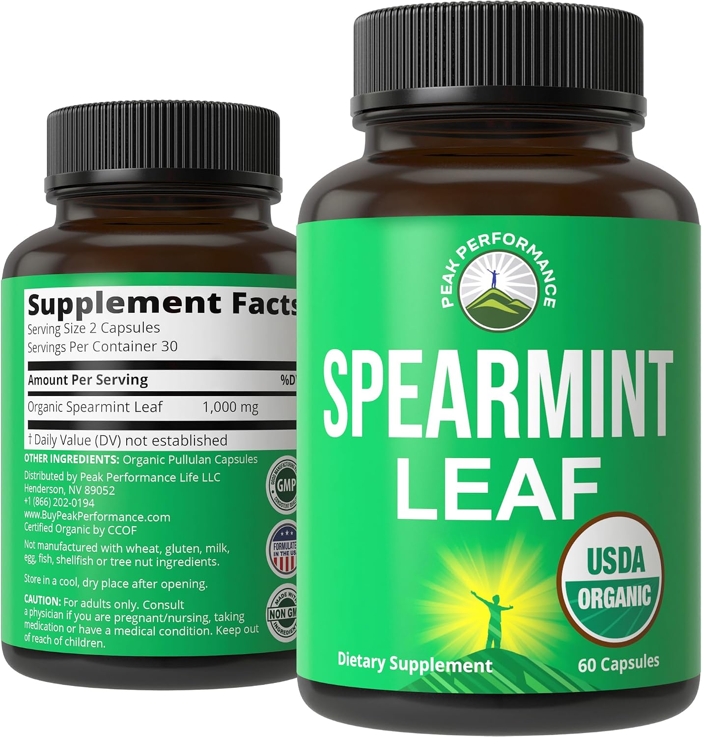 Amazon.com: USDA Organic Spearmint Capsules. Organic Vegan Spearmint ...