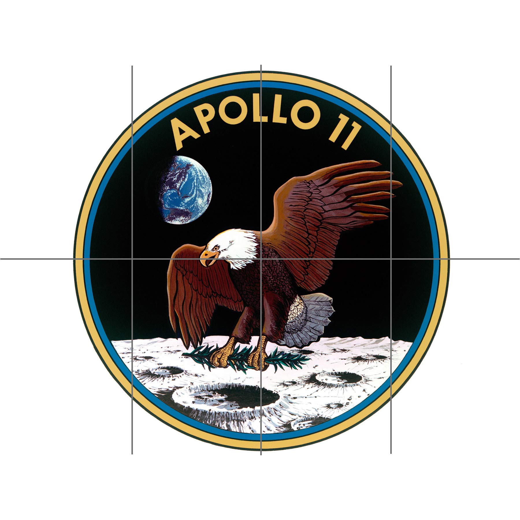 Buy Artery8 Space NASA Apollo 11 Mission Emblem Badge Patch XL Giant ...