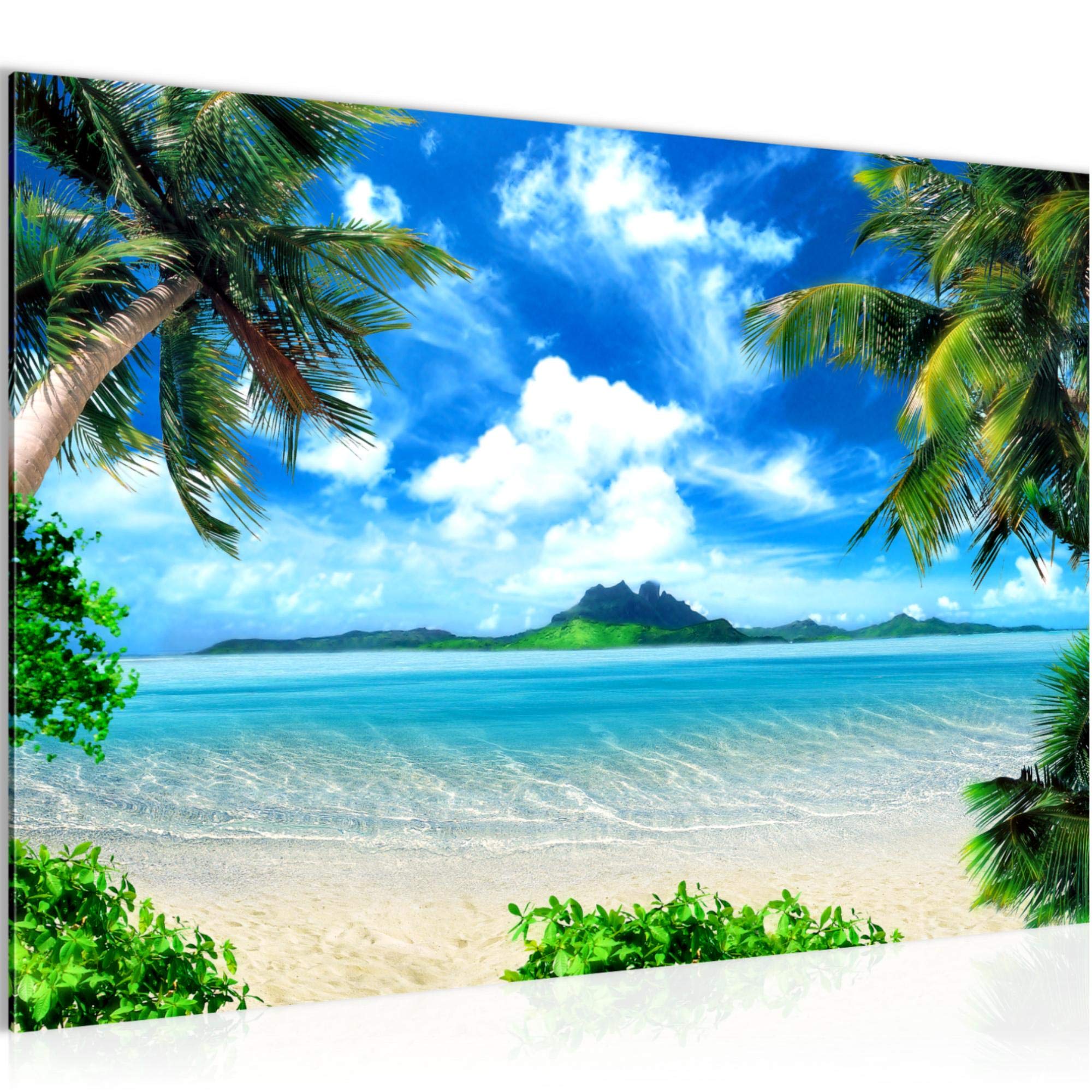 Palmen Meer Blau Gartenposter Blauer Himmel Weißer Strand Palmen Und