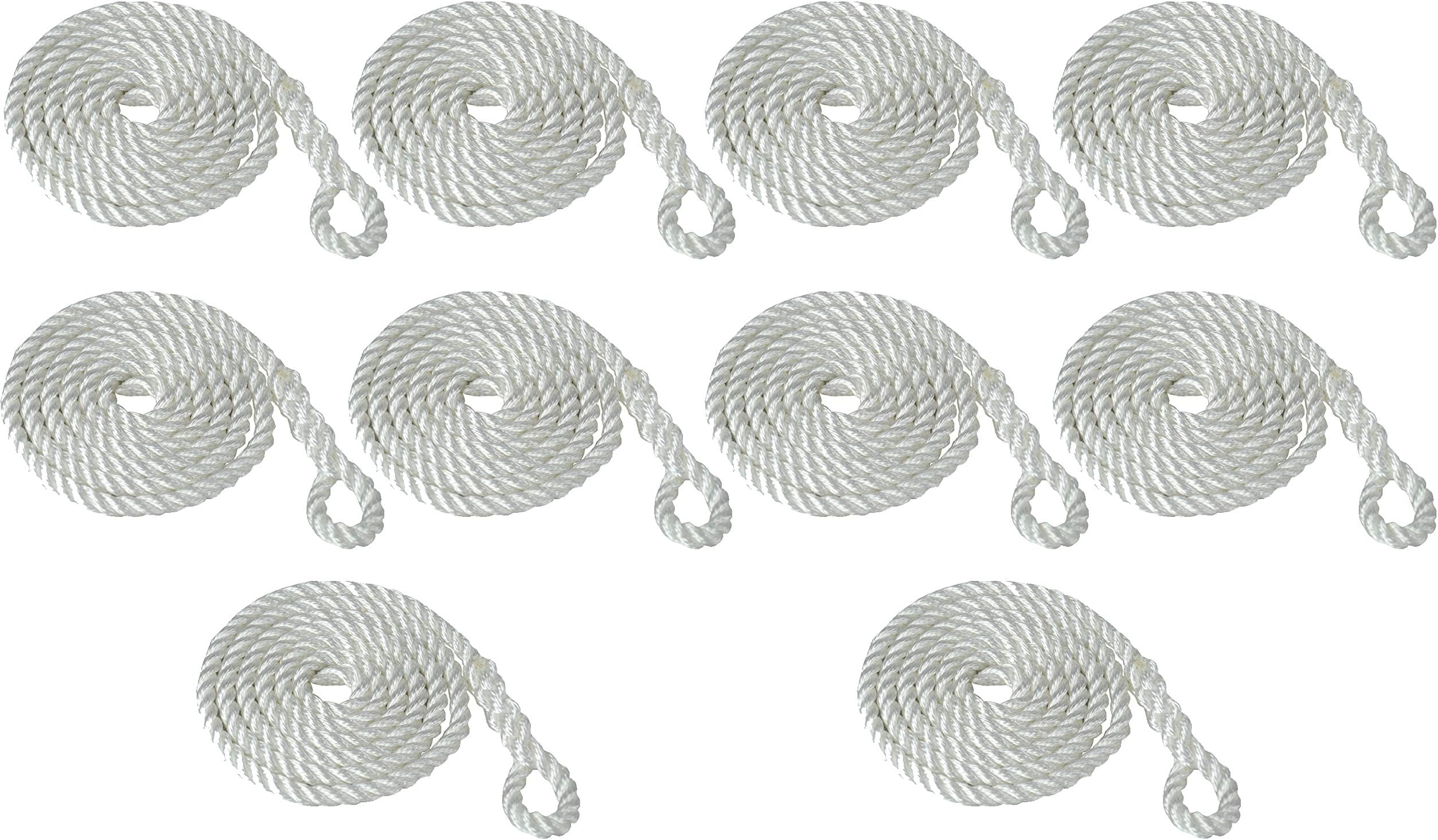 10 Pack Of 8mm 1.5m Fender Line Rope Tie Boat Yacht Canal Barge ...