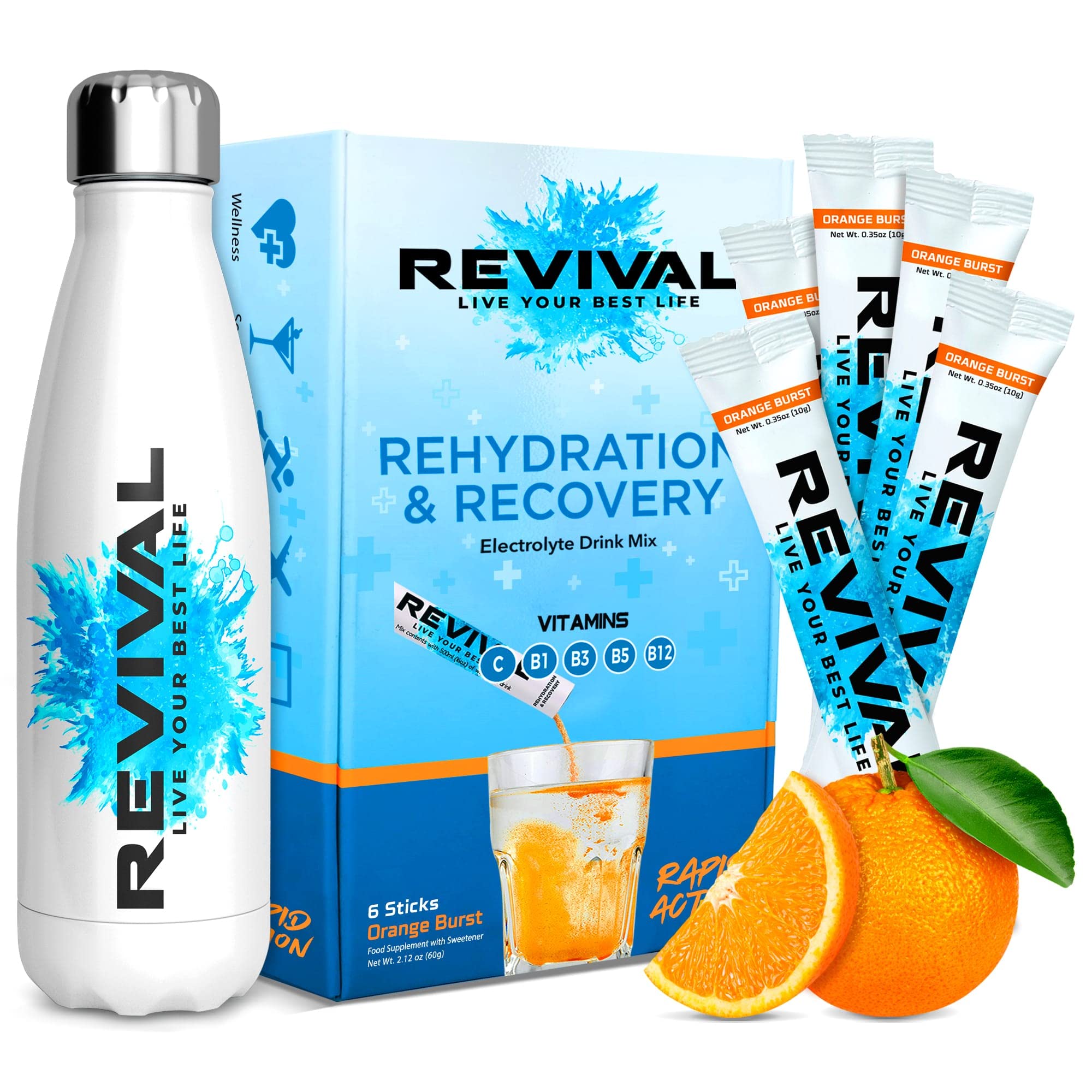 Buy Revival Rapid Rehydration Starter Pack - 500ml Steel Water Bottle ...