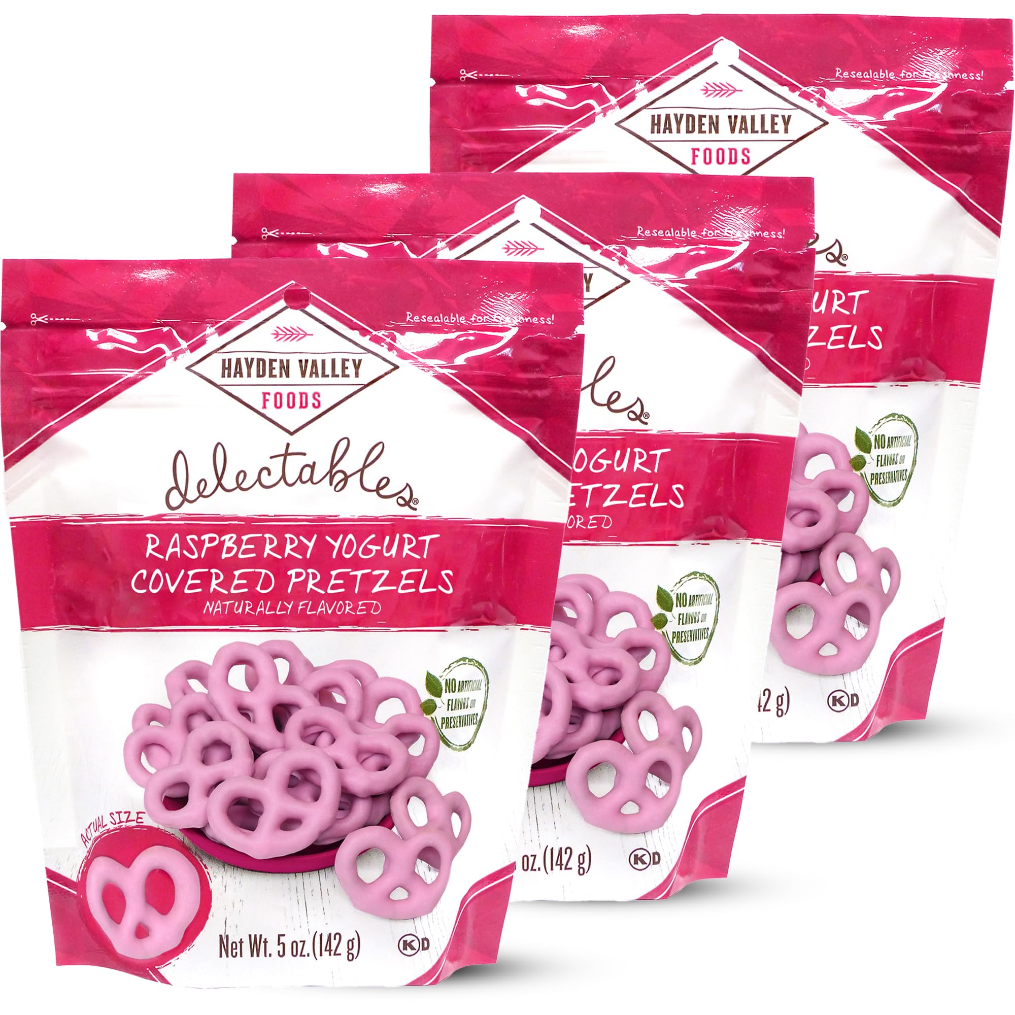 Amazon.com: Hayden Valley Foods Raspberry Yogurt Covered Pretzels - 5 ...