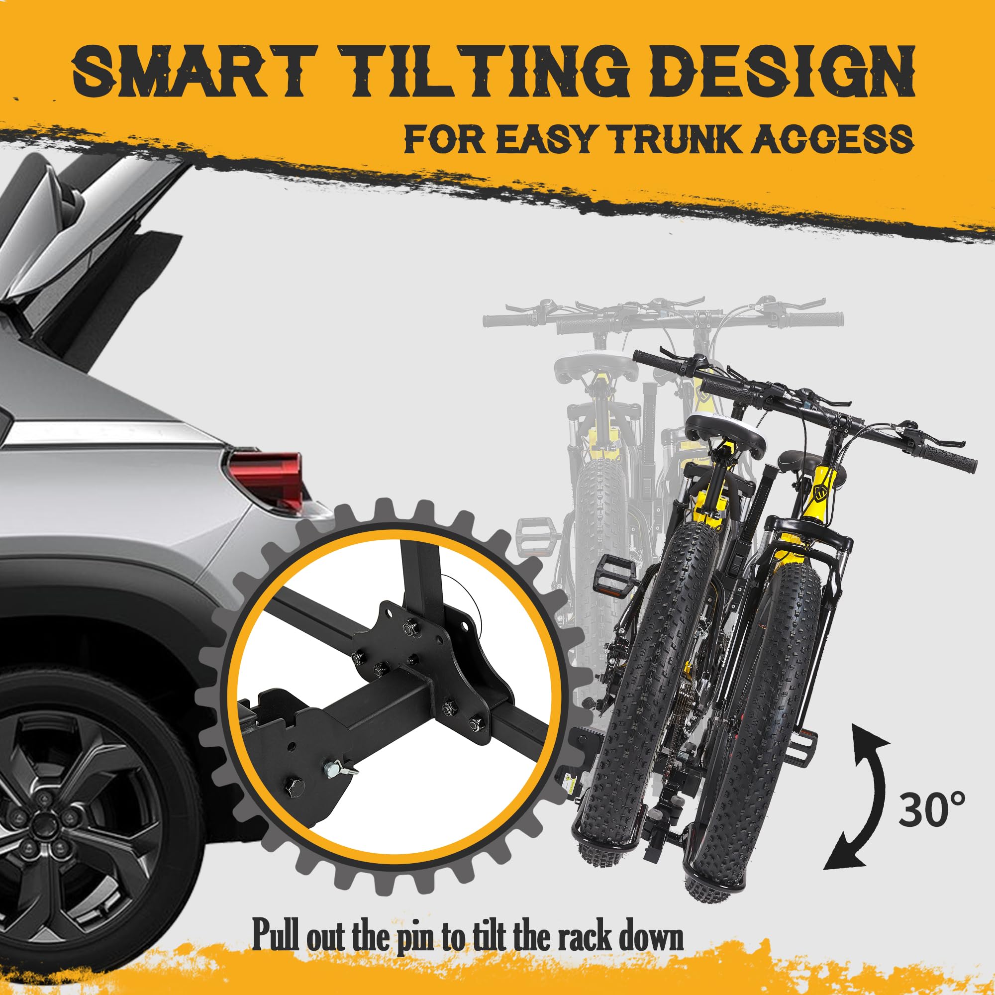 MEEVIZ Hitch Bike Rack for Standard, Fat Tire and Electric Bike, 180 ...