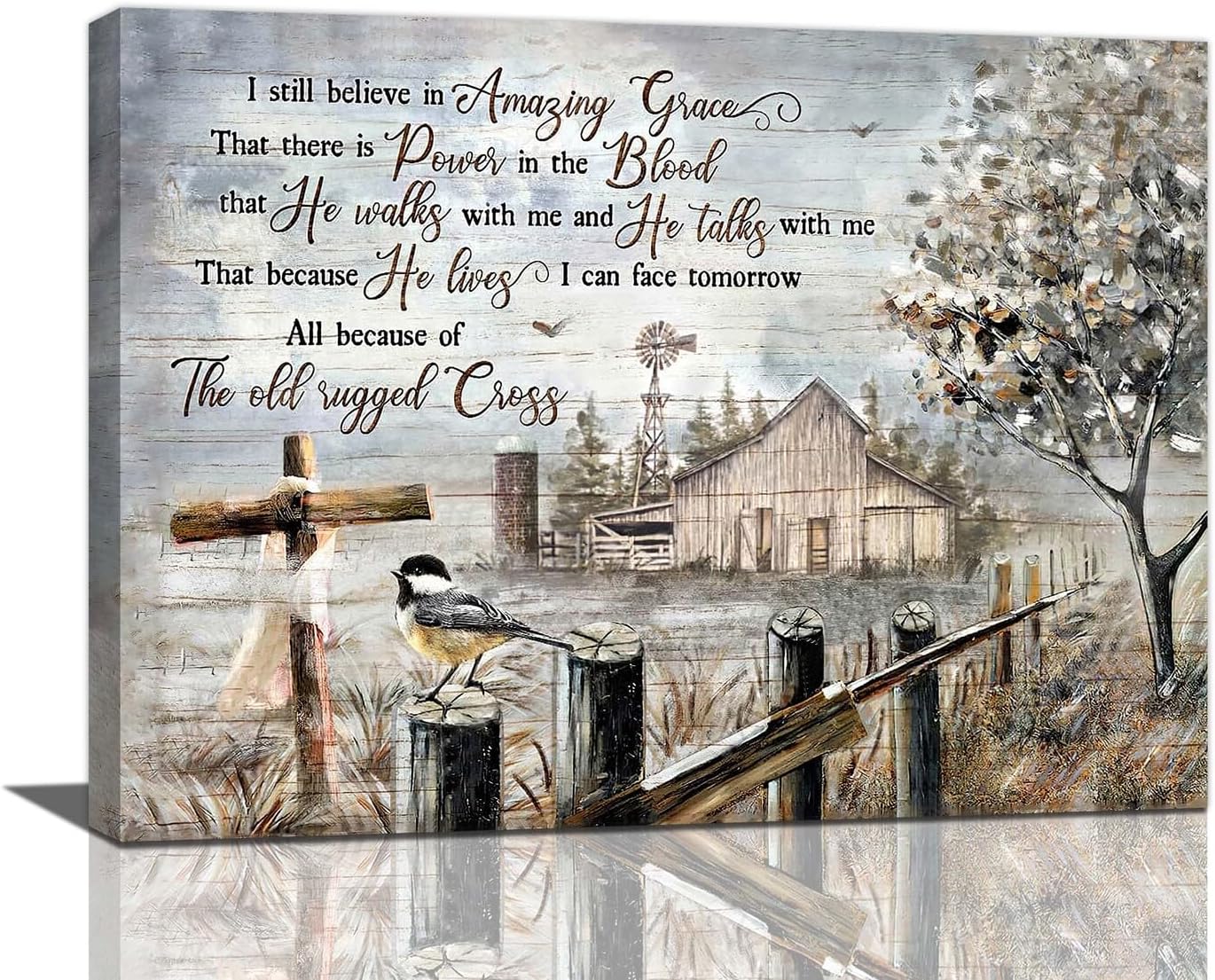 Amazon.com: Farmhouse Wall Art Rustic Old Barn Pictures Decor Country ...