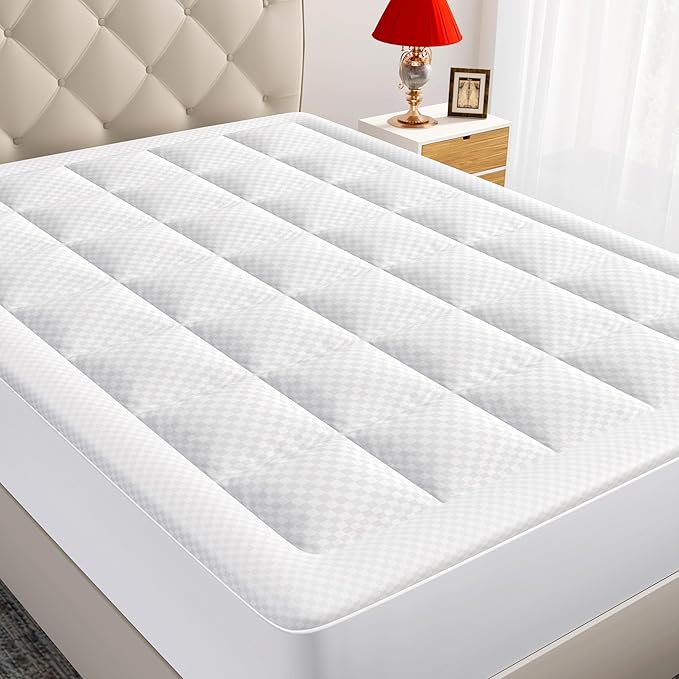 Amazon.com: OLANLY King Quilted Fitted Mattress Pad - Elastic Fitted ...