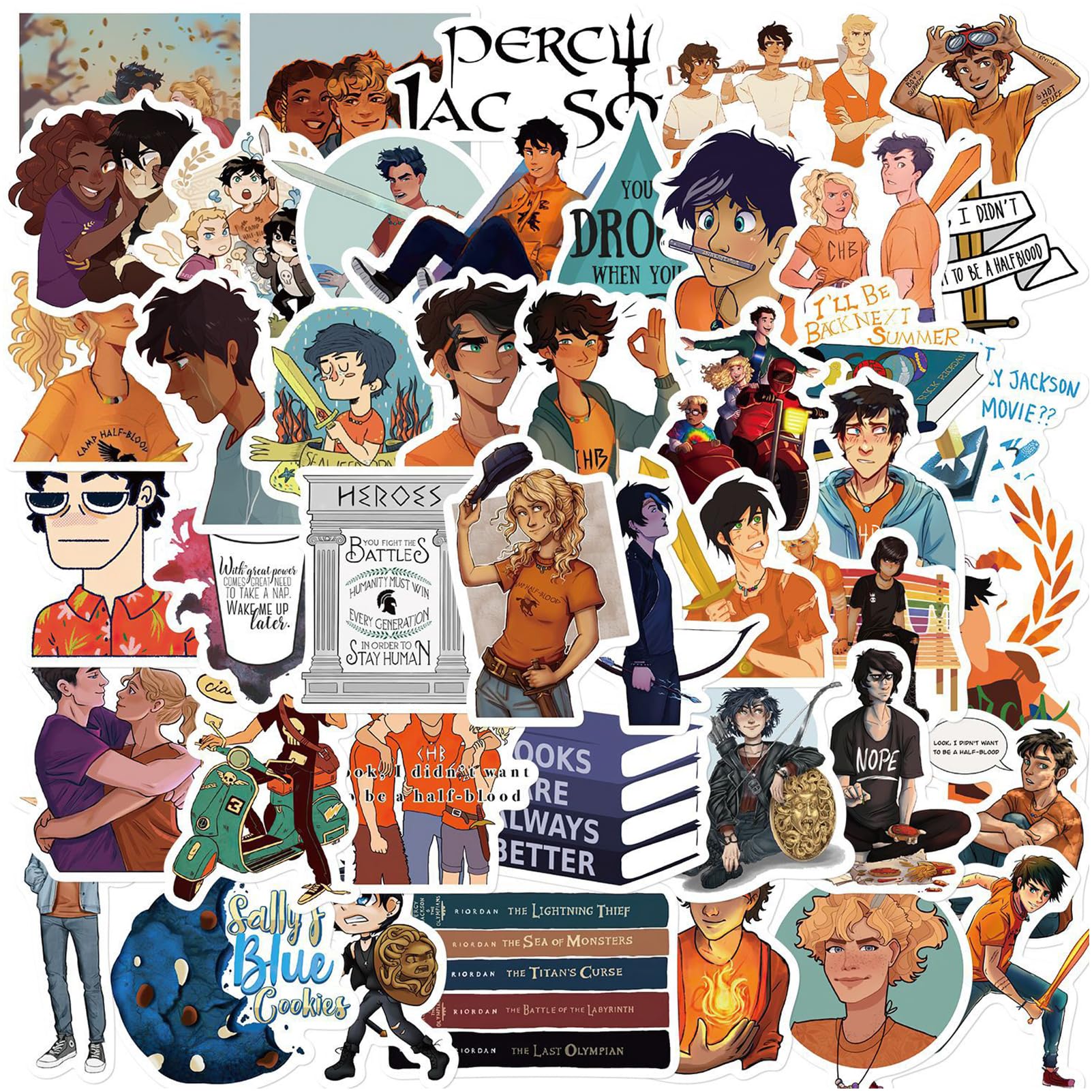 jixiejumo Percy Stickers 50 Pcs, Jackson PJO Movie Vinyl Merch ...