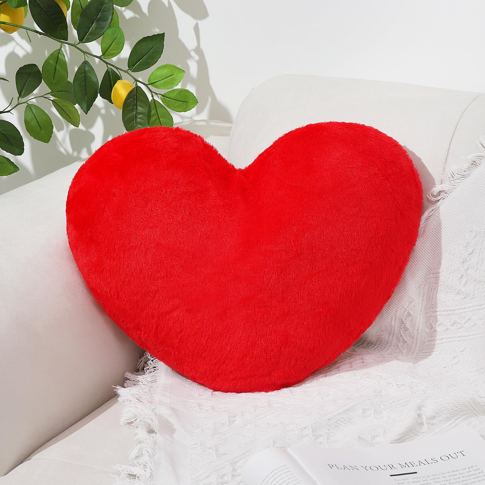 Amazon.com: 5. 9" Heart Shape Decorative Throw Pillow, Pp Cotton ...