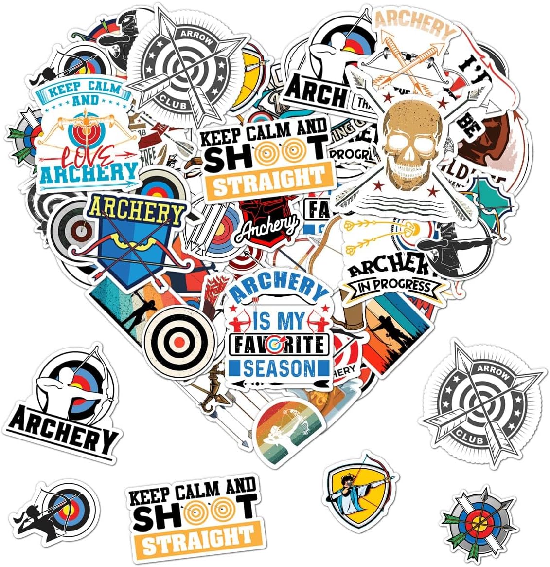 Amazon.com: 50 Pack Pcs Archery Stickers for Water Bottles Waterproof ...