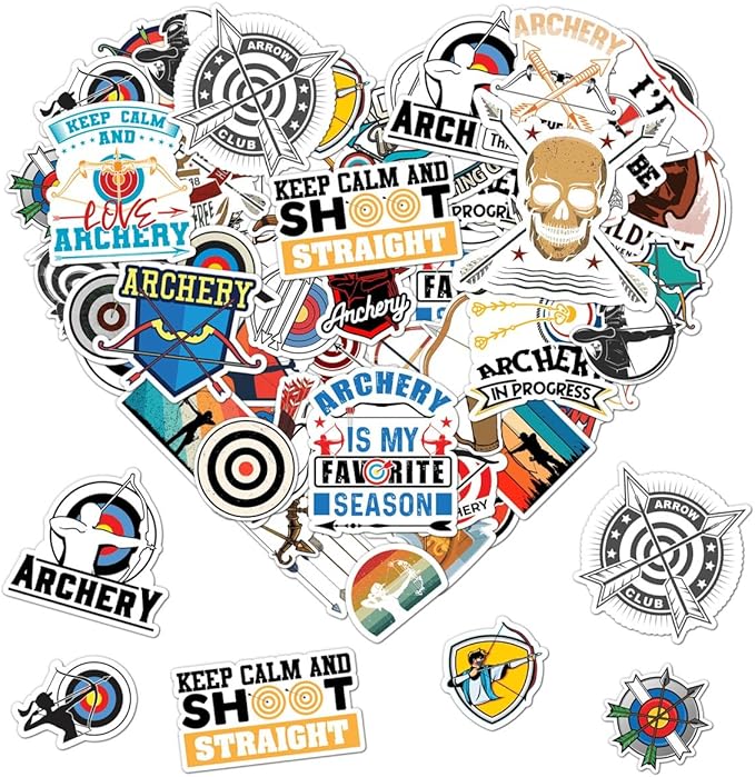 Amazon.com: 50 Pack Pcs Archery Stickers for Water Bottles Waterproof ...