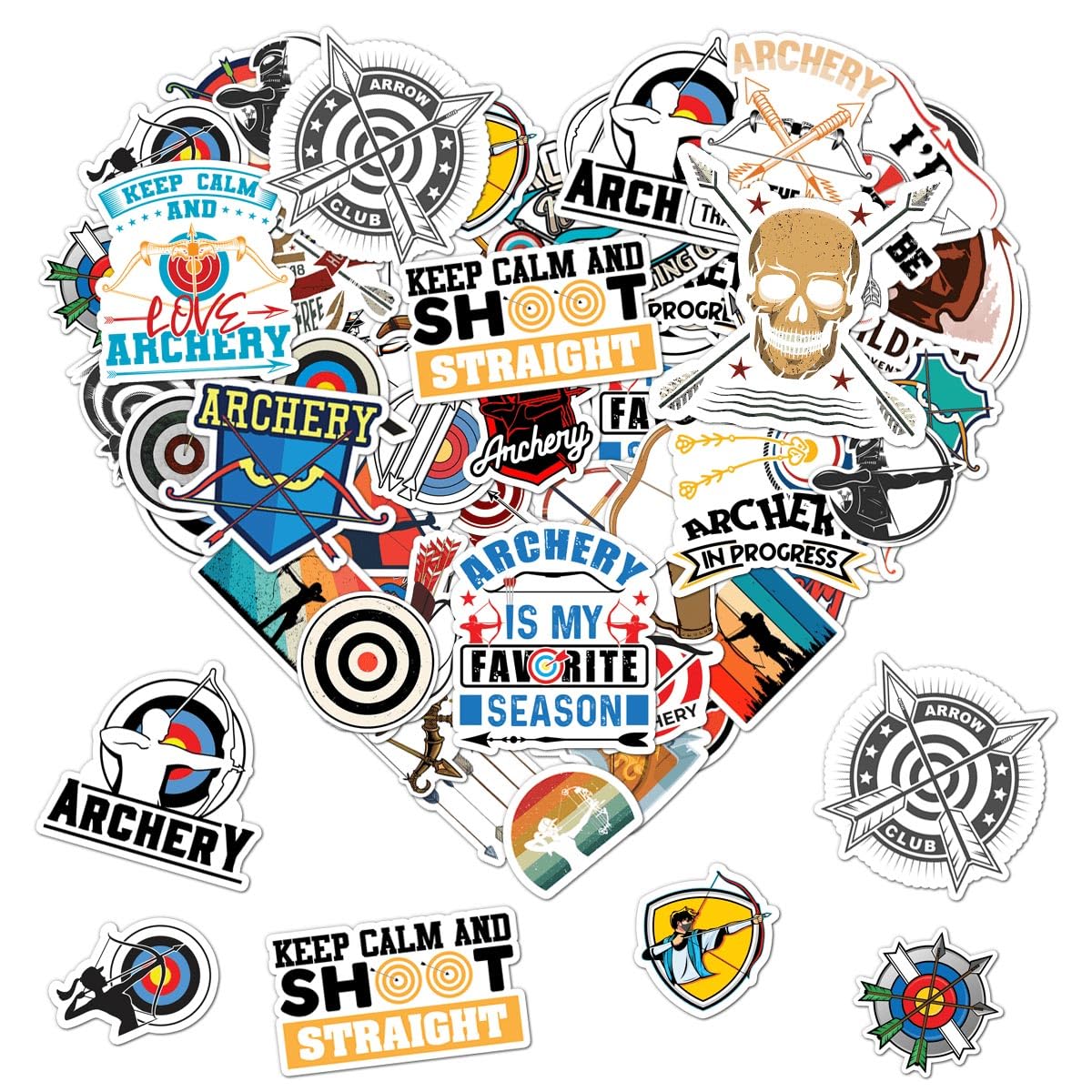 Amazon.com: 50 Pack Pcs Archery Stickers for Water Bottles Waterproof ...