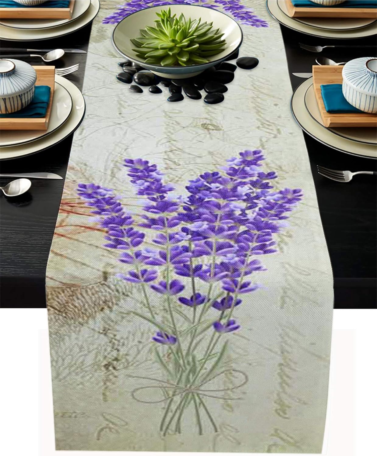 Amazon.com: Table Runner 70 Inches Long Linen Burlap Dresser Scarves ...