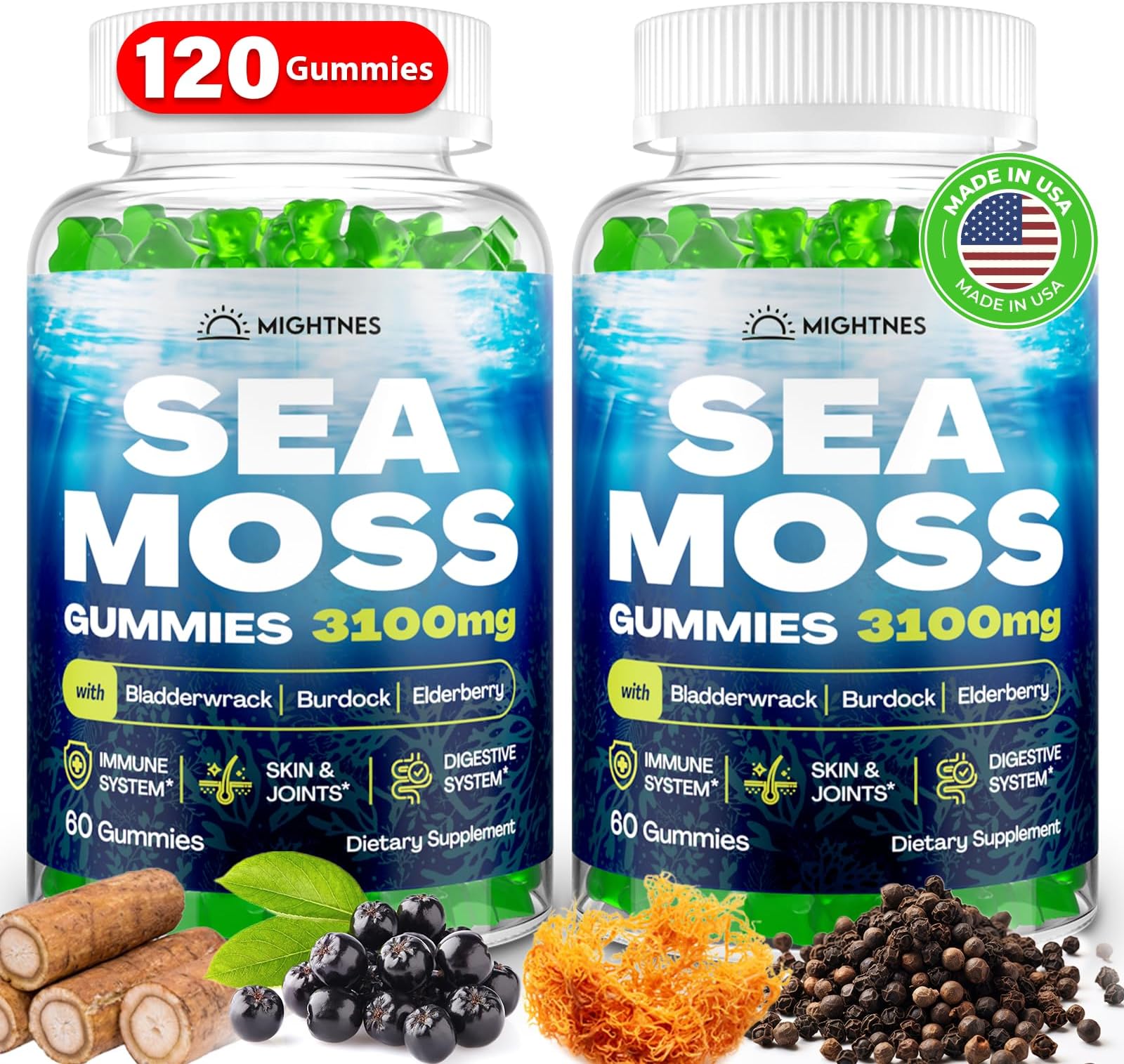 Amazon.com: Natural Rems Sea Moss Gummies 16-in-1 - Ashwagandha Black ...