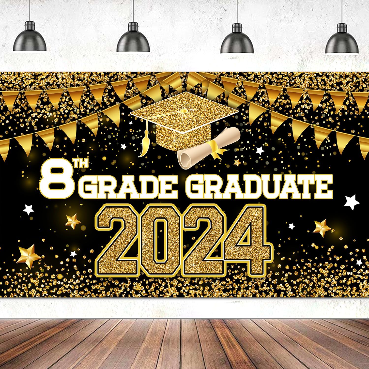 Amazon.com : 8th Grade Graduation Decorations Backdrop, 71'' x 43 ...