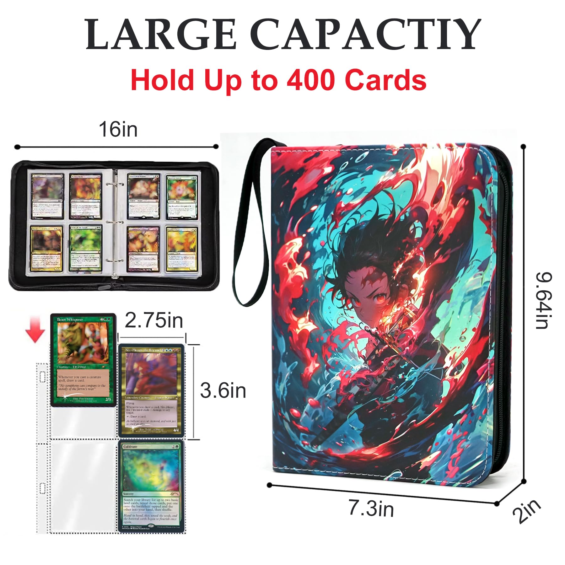 Snapklik.com : 400 Pockets Card Binder For Anime Cards,Portable ...