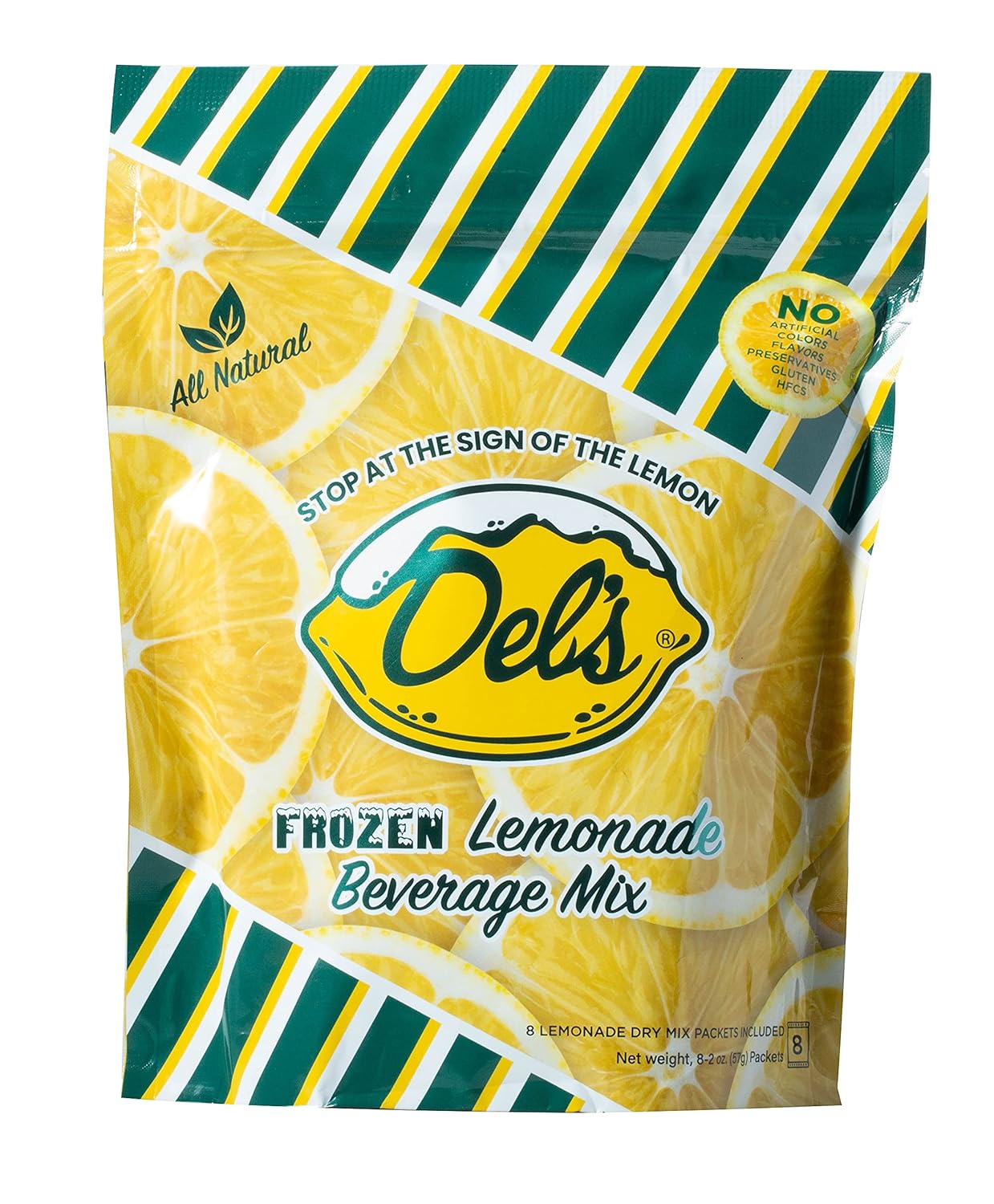 Amazon.com : Del's Lemonade All Natural Frozen Lemonade 8 Packet Pouch ...