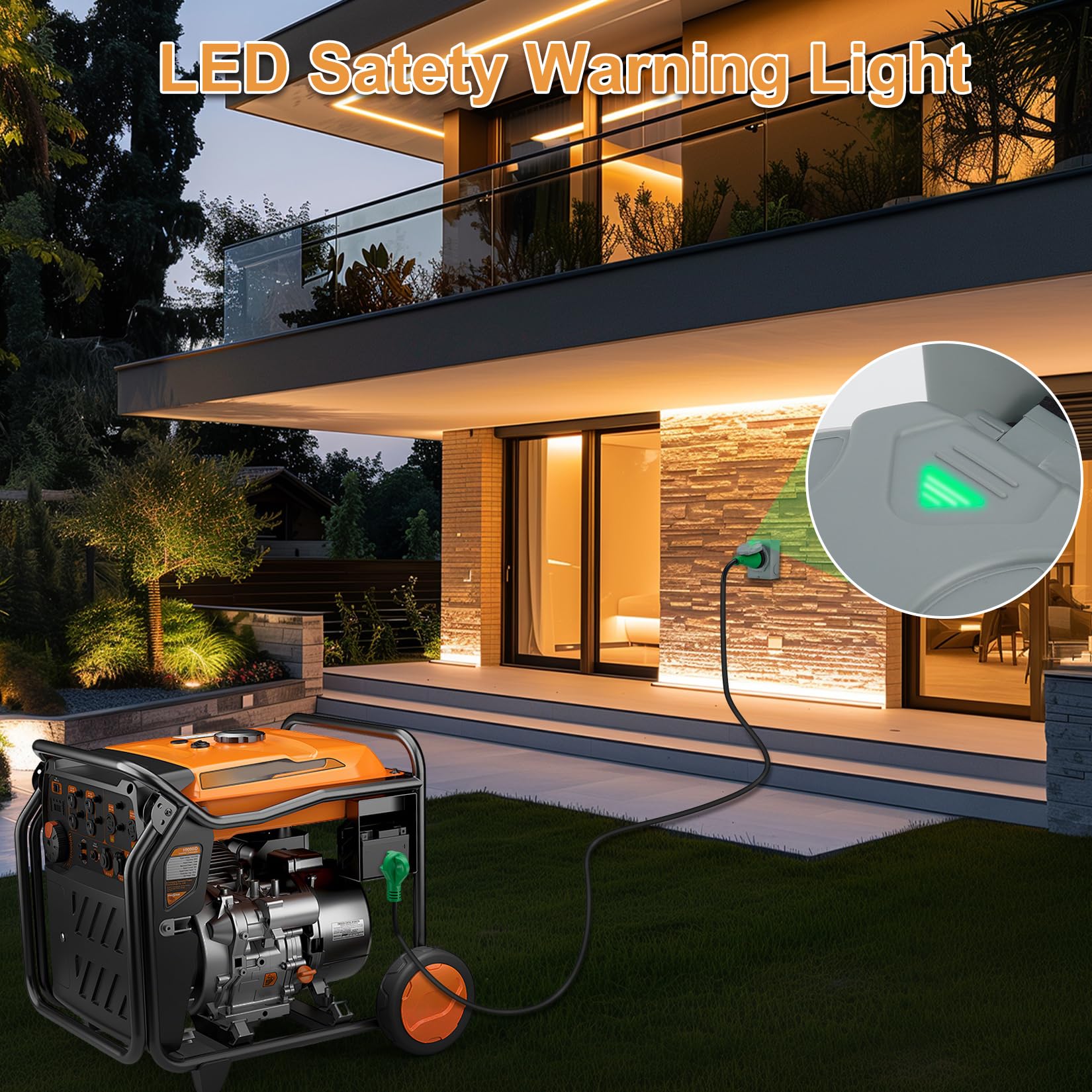 Snapklik.com : 50 Amp Generator Inlet Box, NEMA SS2-50P Power Inlet Box, 125/250V, 6250/12500W ...