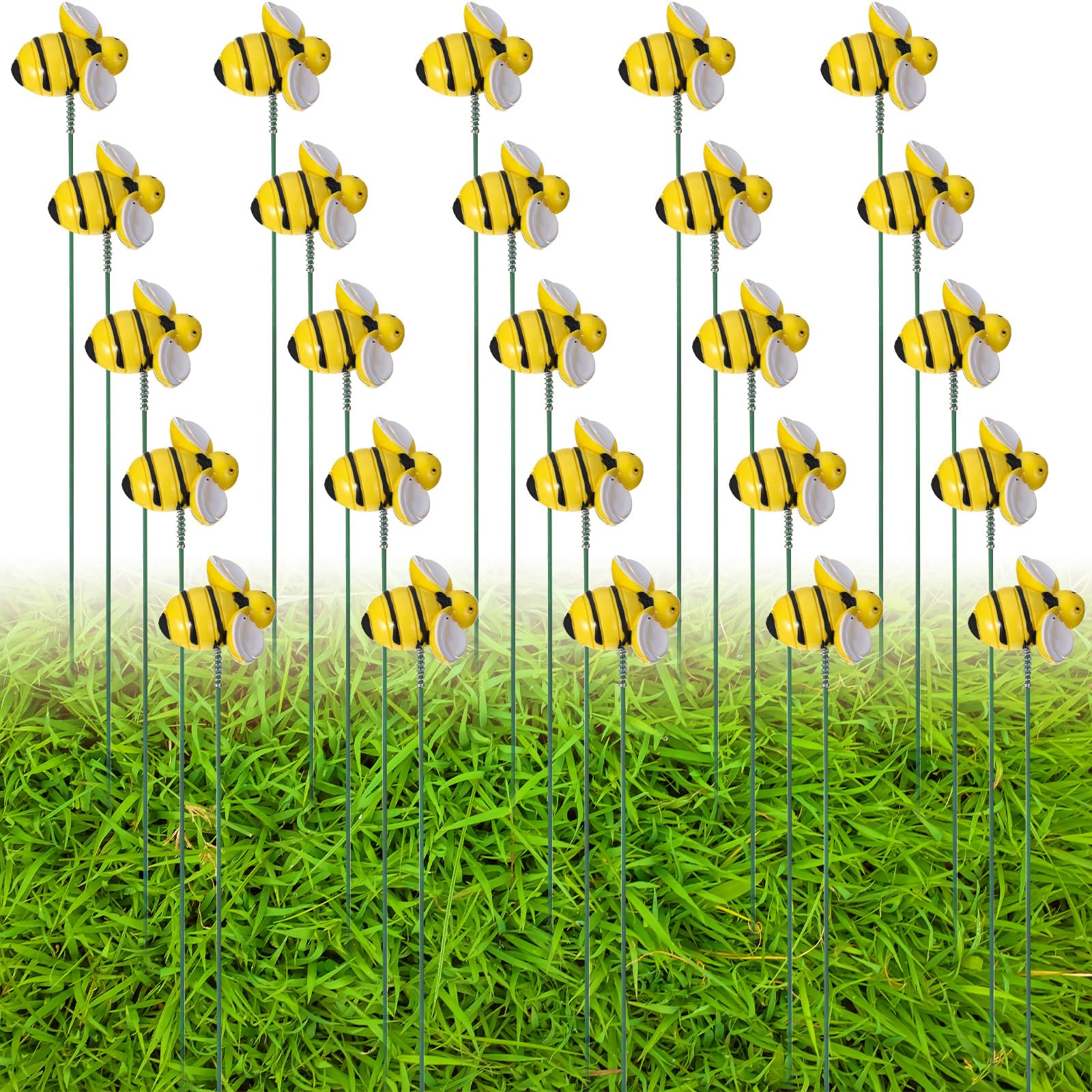 Amazon.com: Bokon 30 Pcs Bee Garden Stakes Decor 11.8 Inch Small Bee ...