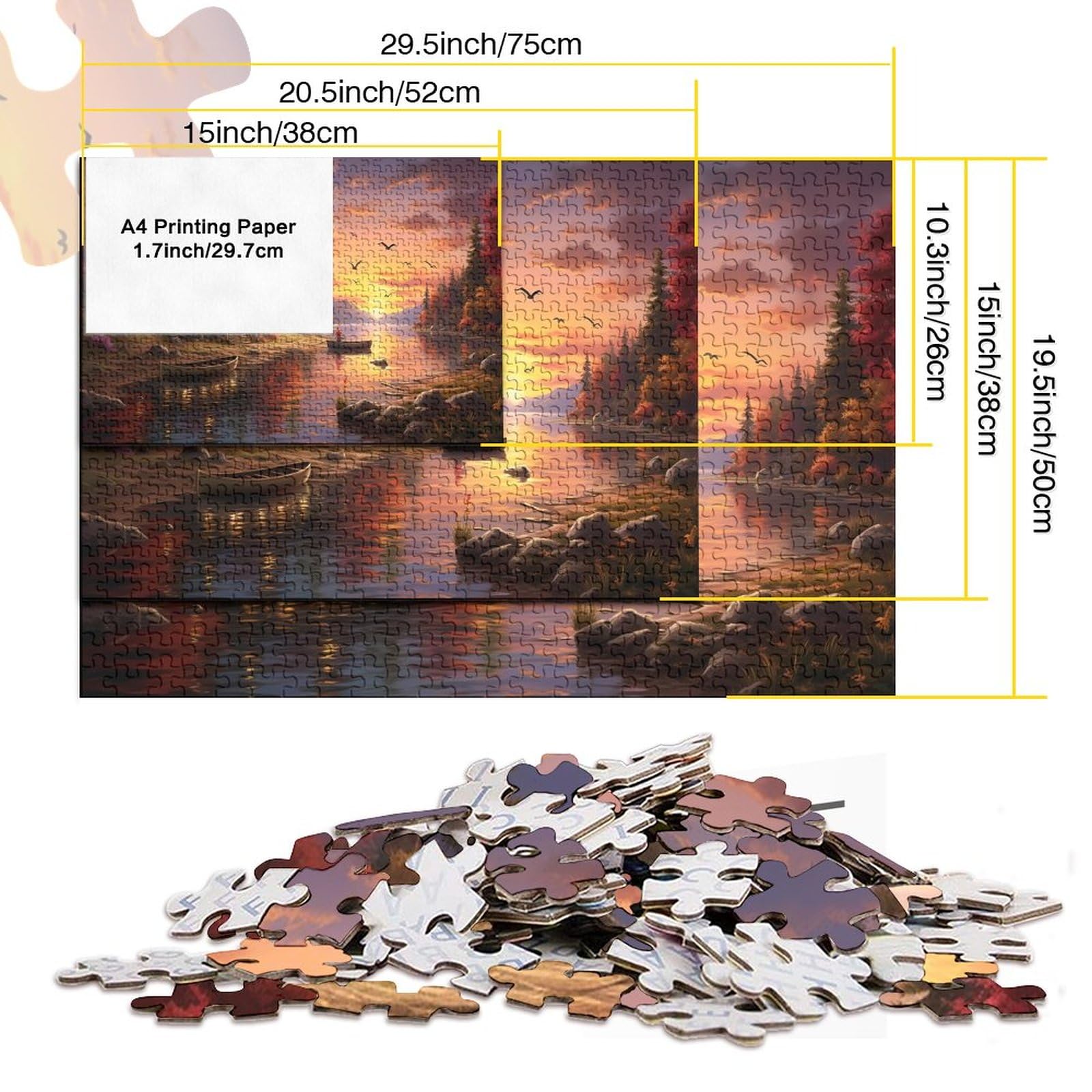 1000 Piece Puzzle Forest Sunset Puzzles For Adults 1000 Pieces ...