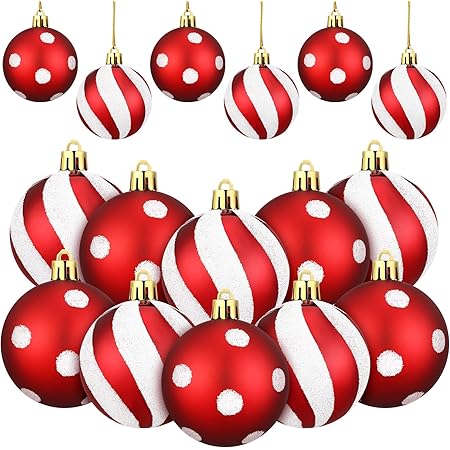 Amazon.com: 12 Pcs Christmas Ball Ornaments for Tree Christmas Hanging ...