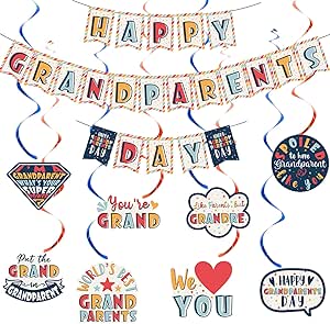 Amazon.com: Happy Grandparents Day Decorations Grandparents Day Banner ...