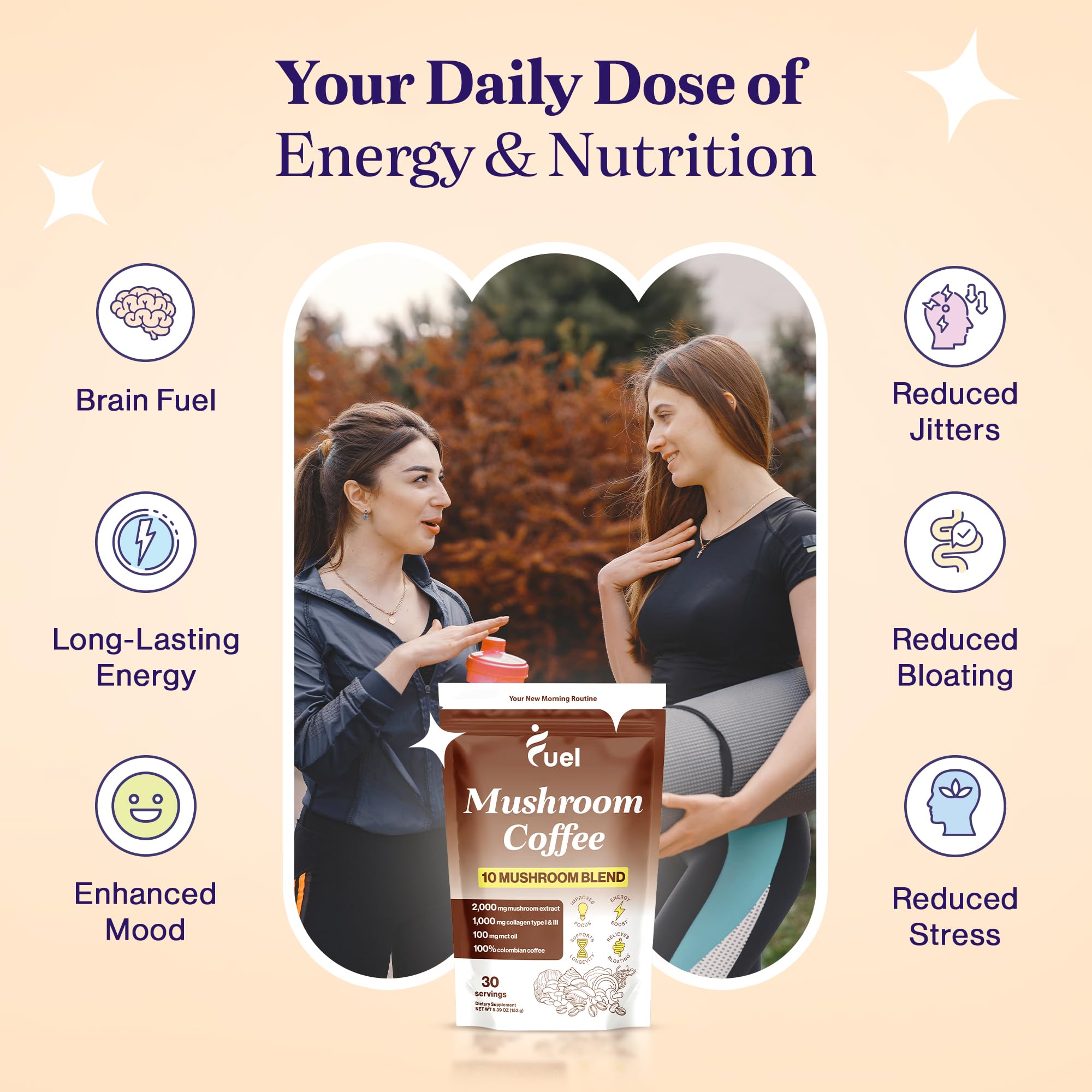 Snapklik.com : Brain Boost Mushroom Coffee Nutrition, Organic Blend For ...