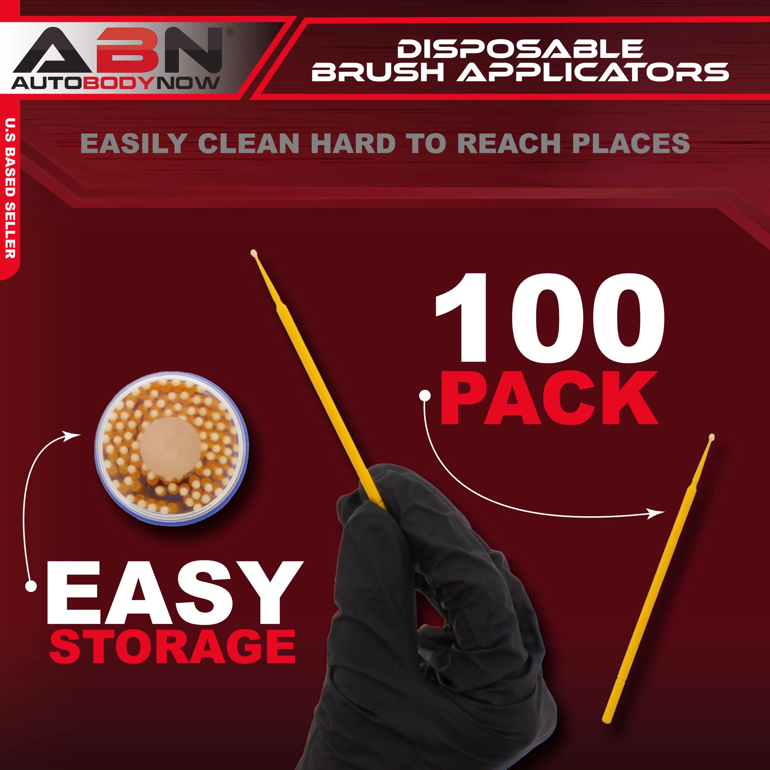 Snapklik.com : ABN Fine-Point Disposable Brush Applicator 100 Pack For ...