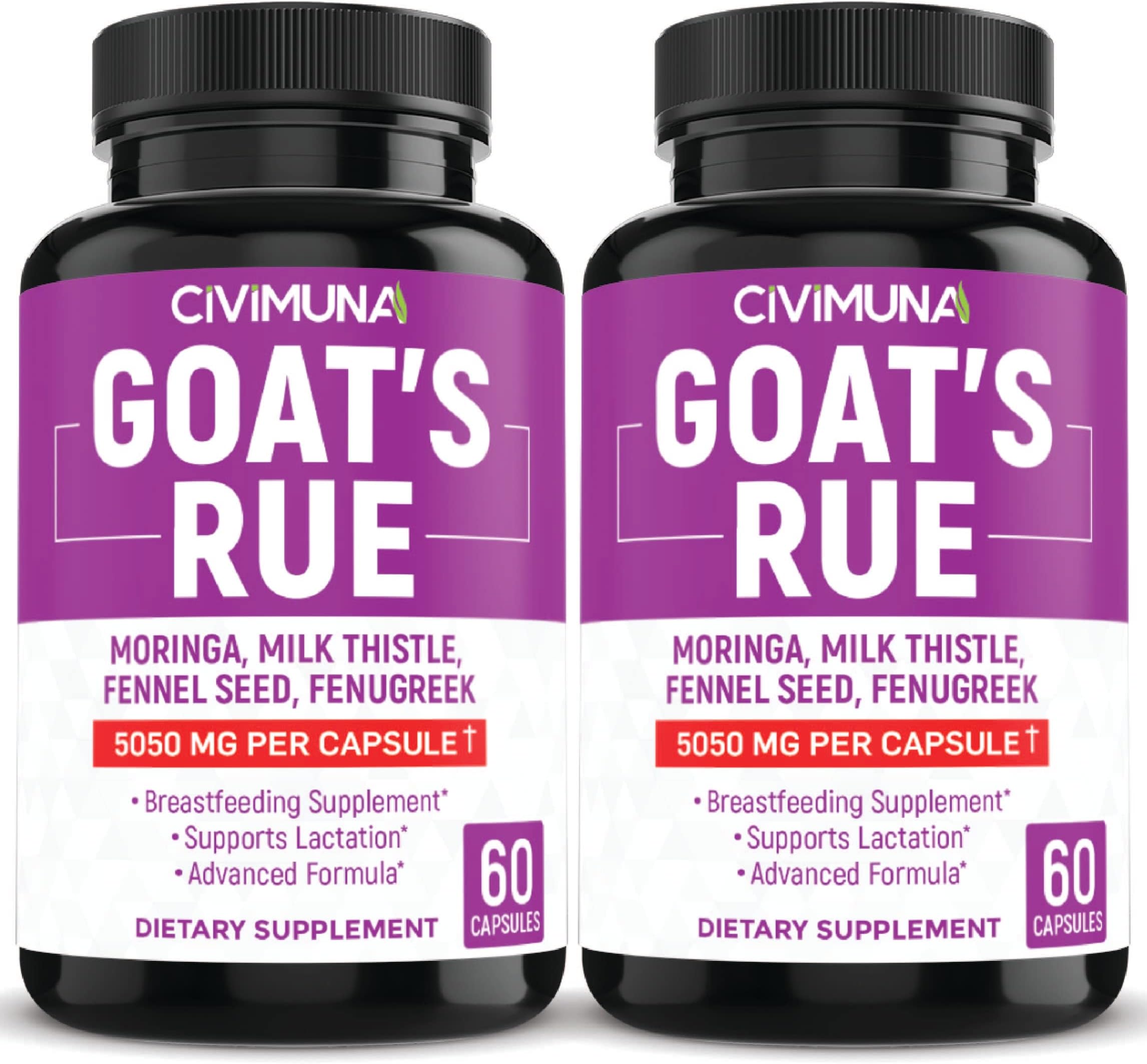 Amazon.com: CIVIMUNA (2 Packs) Goat’s Rue Capsules 5050mg - Goat’s Rue ...