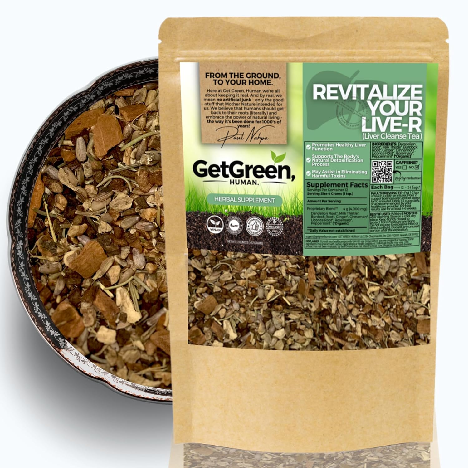 Amazon.com : Liver Cleanse Tea w/ Dandelion Root, Milk Thistle, Burdock ...