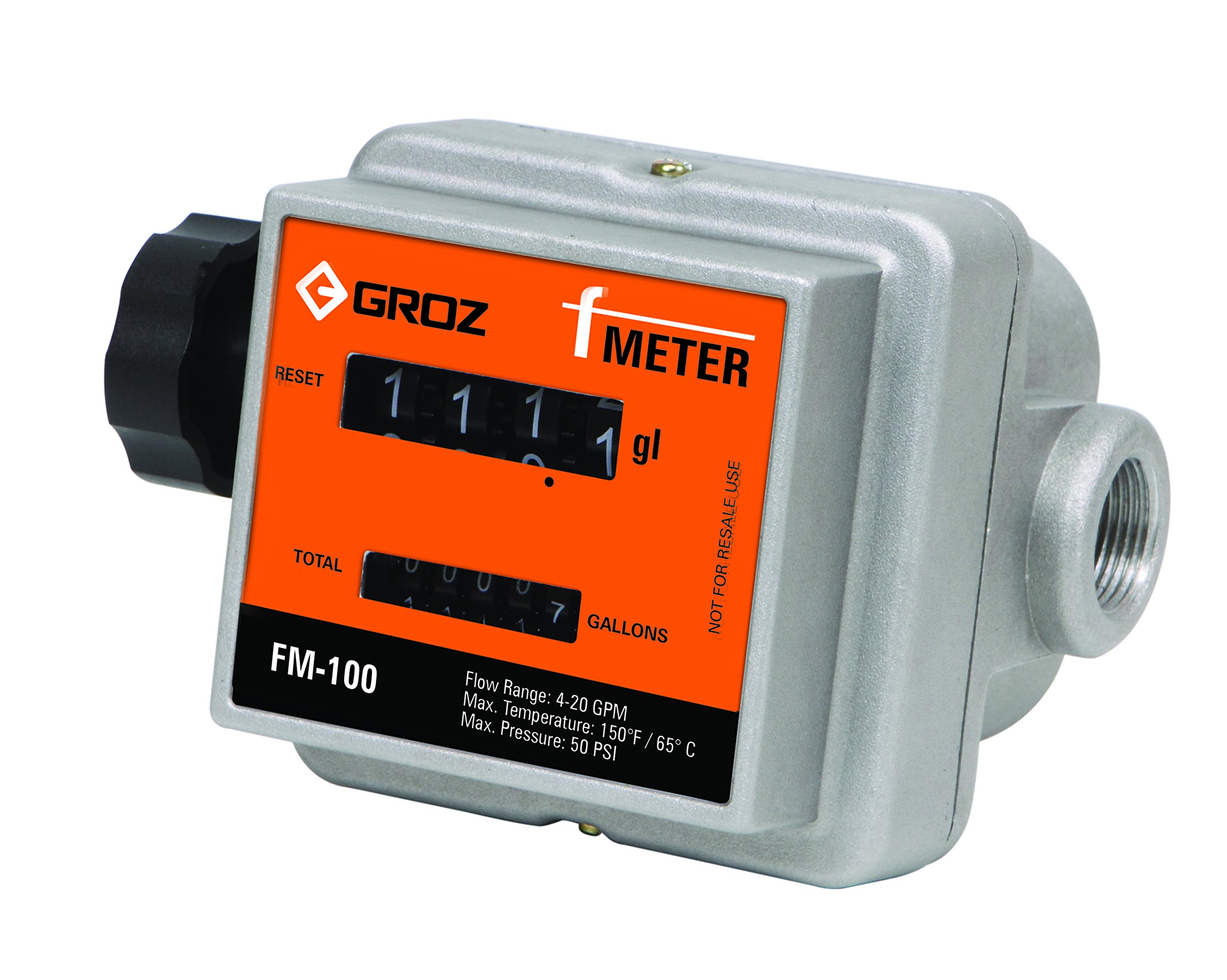 Amazon.com: Groz 45682 F Meter Mechanical Fuel Meter, Gallons, 3/4" NPT ...