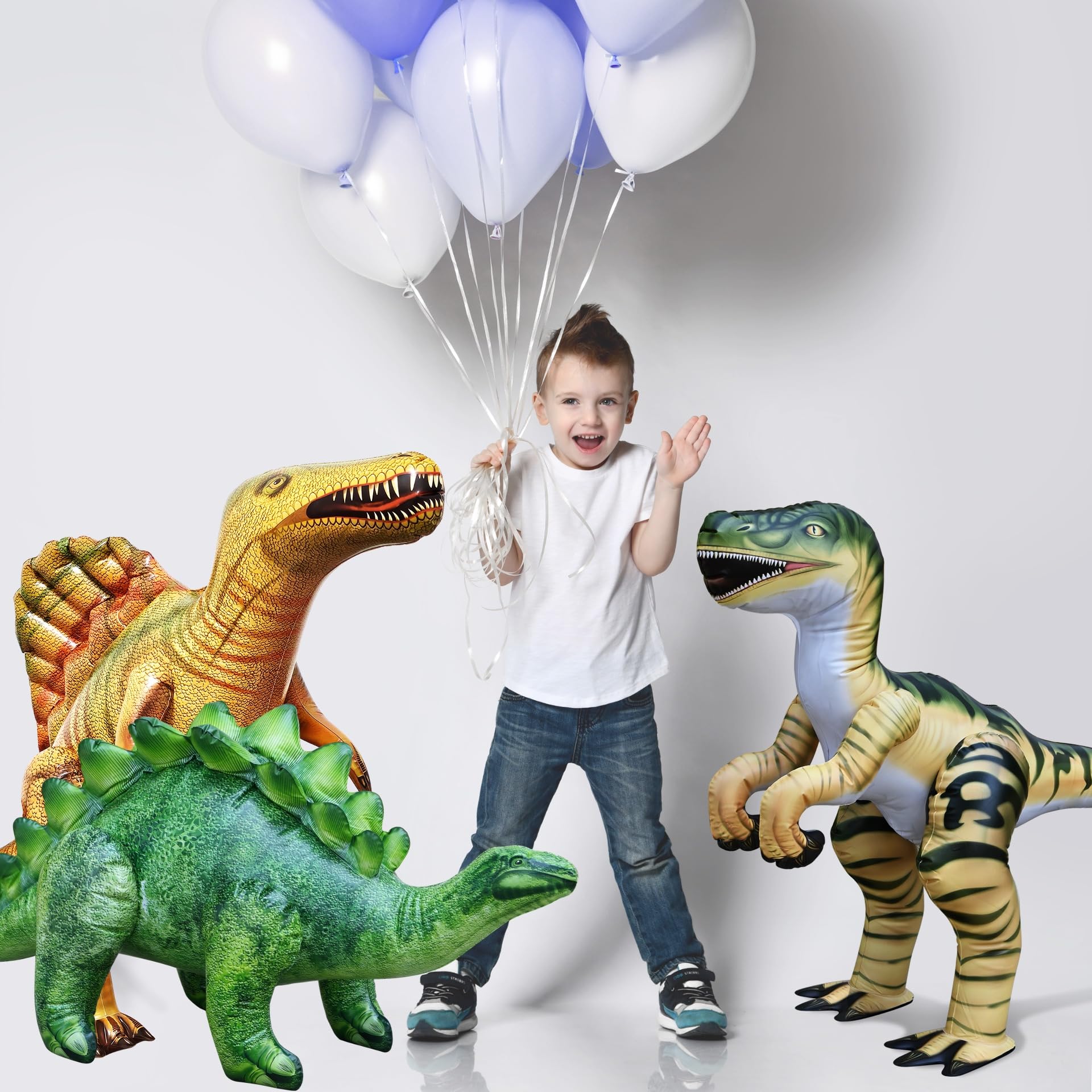 Snapklik.com : Jet Creations Dinosaur Inflatable Raptor Stegosaurus ...