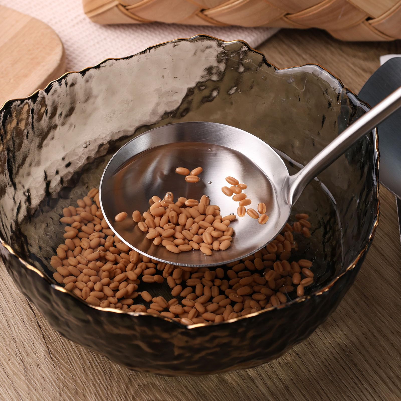 Snapklik.com : Wooden Handle Soup Ladle, 17 Inches Stainless Steel ...
