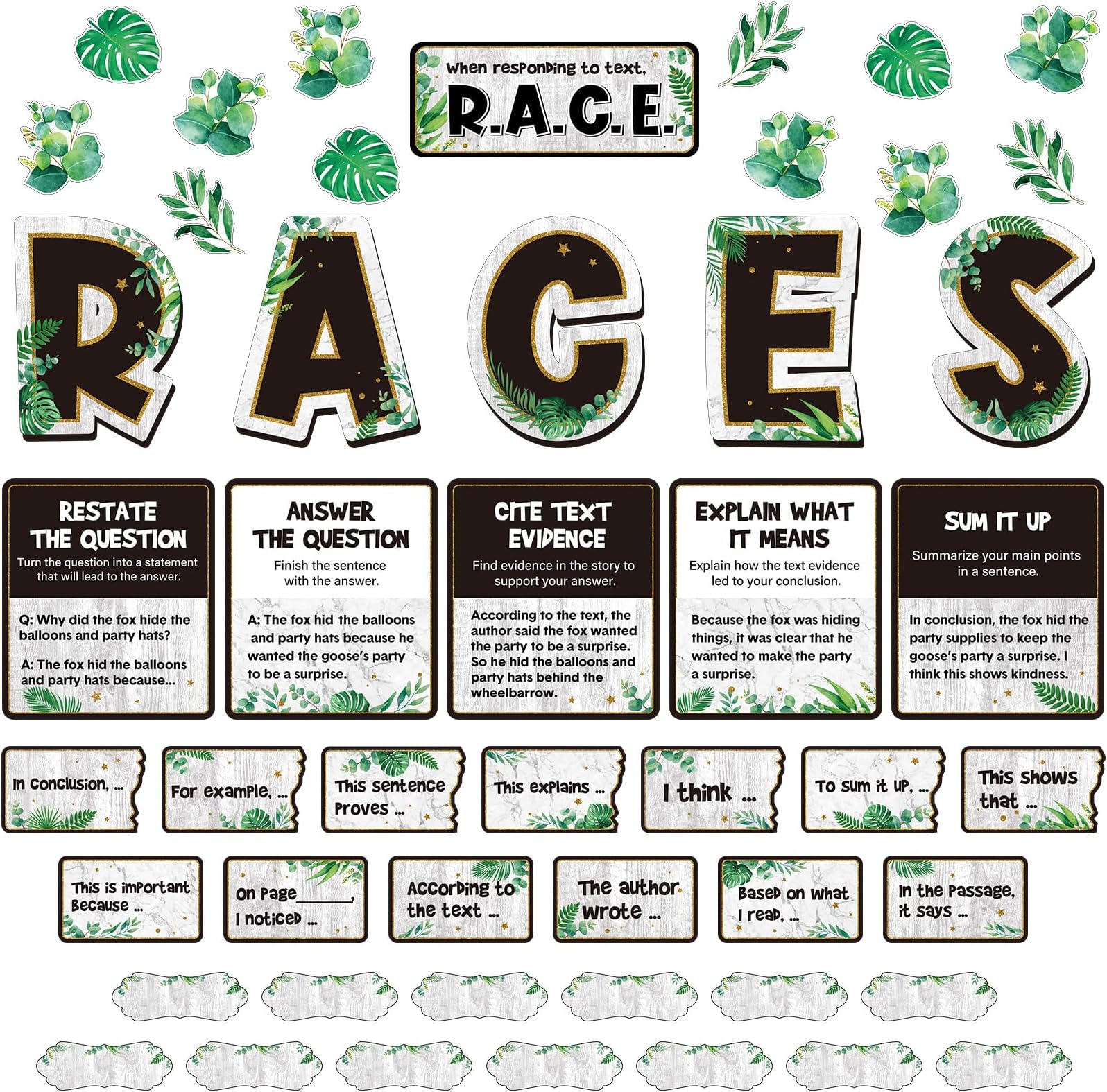 Amazon.com: Pasimy 49 Pcs Races Writing Strategy Decorations Eucalyptus ...