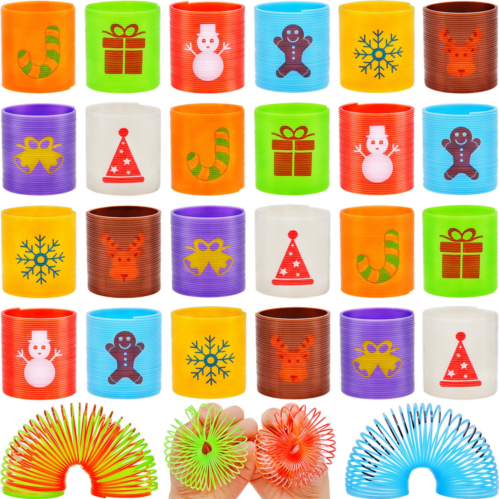 Amazon.com: Menzcci 24 Pcs Christmas Mini Coil Springs Toys Magic ...