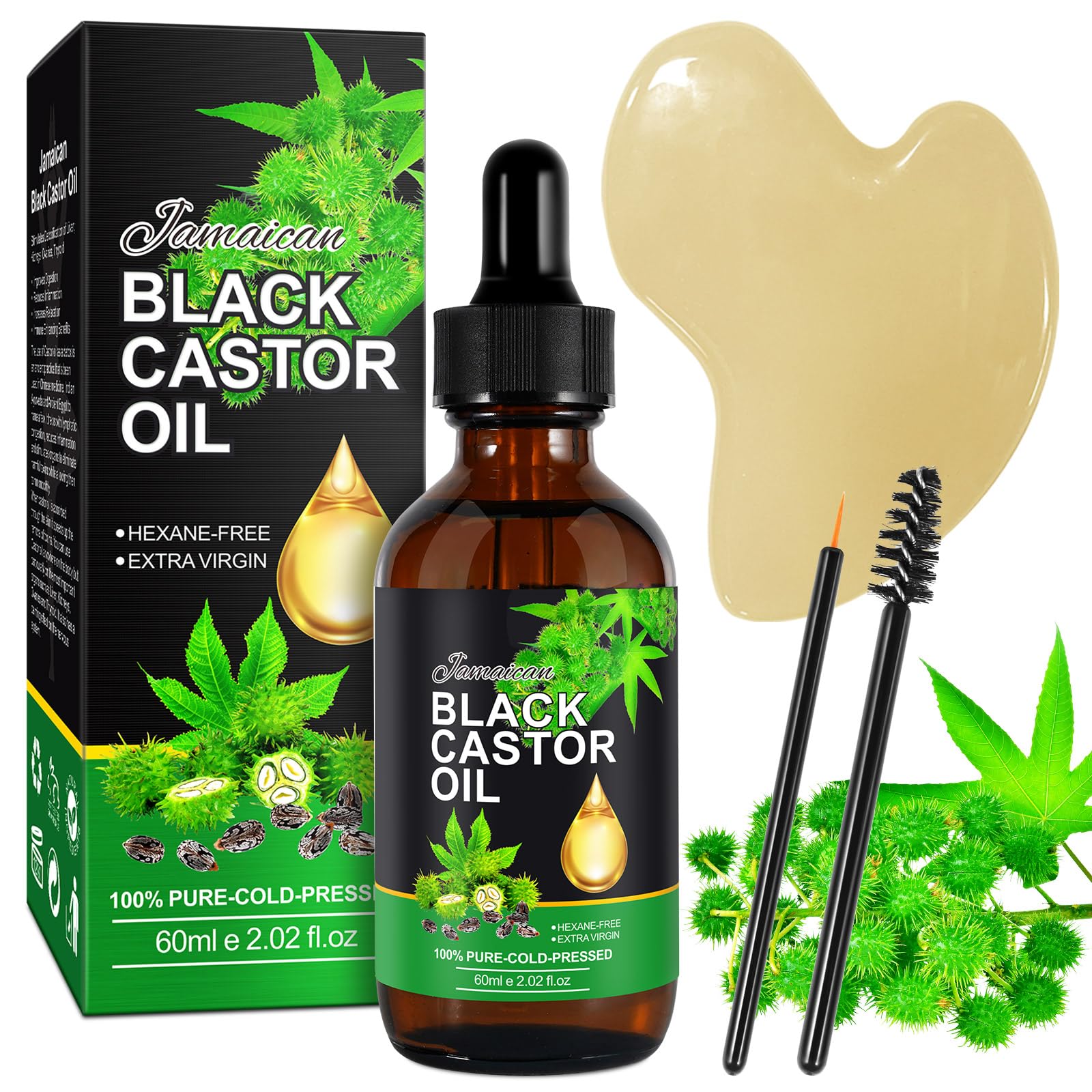Gua Sha Massage Tools Castor Oil Set, Jamaican Black Castor Oil Organic ...